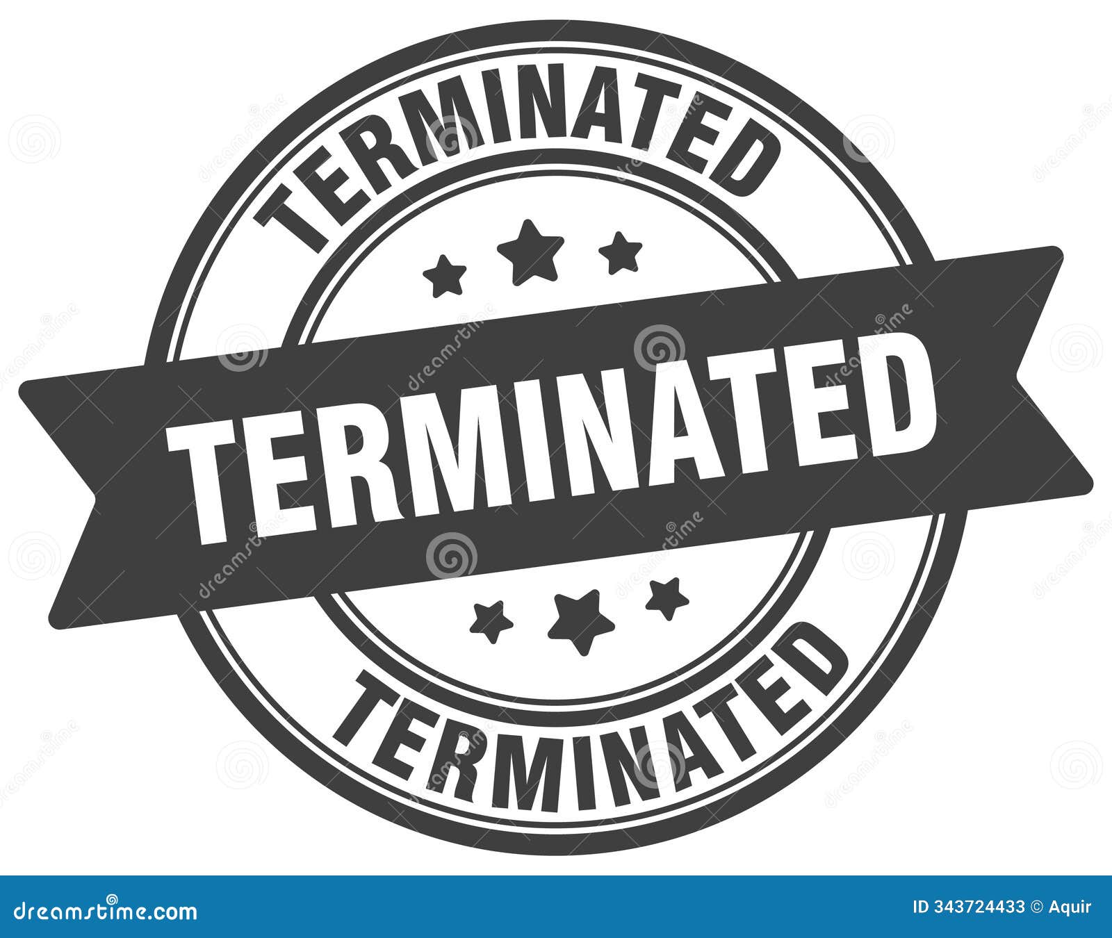 Terminated Stamp. Terminated Label On Transparent Background. Round ...
