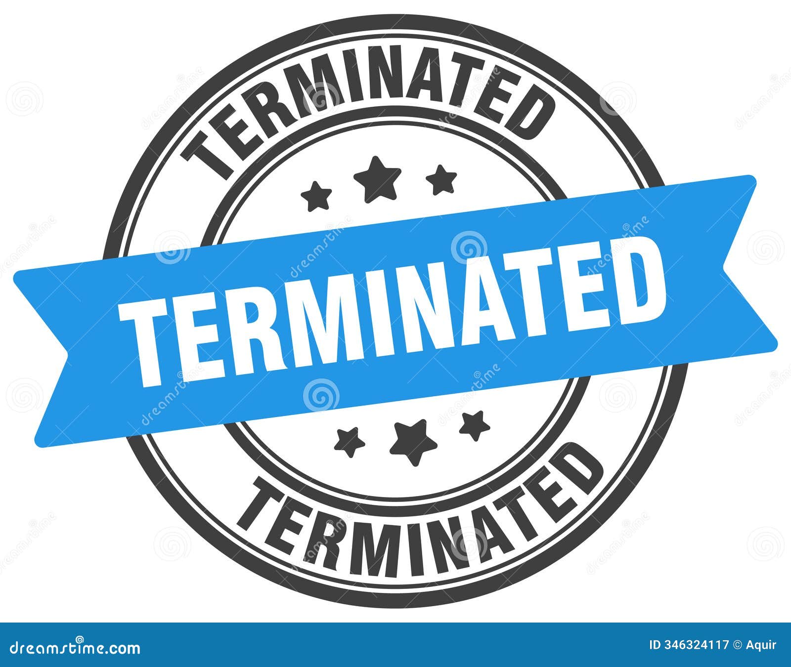 Terminated Stamp. Terminated Label On Transparent Background. Round ...