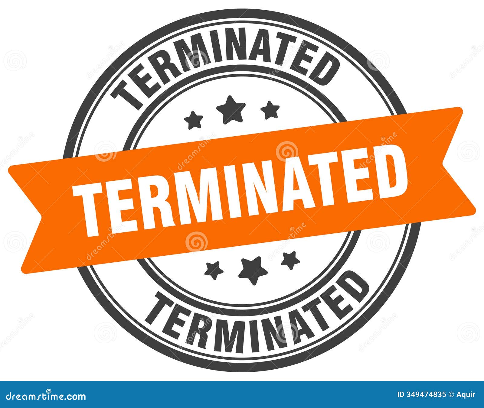 Terminated Stamp. Terminated Label On Transparent Background. Round ...