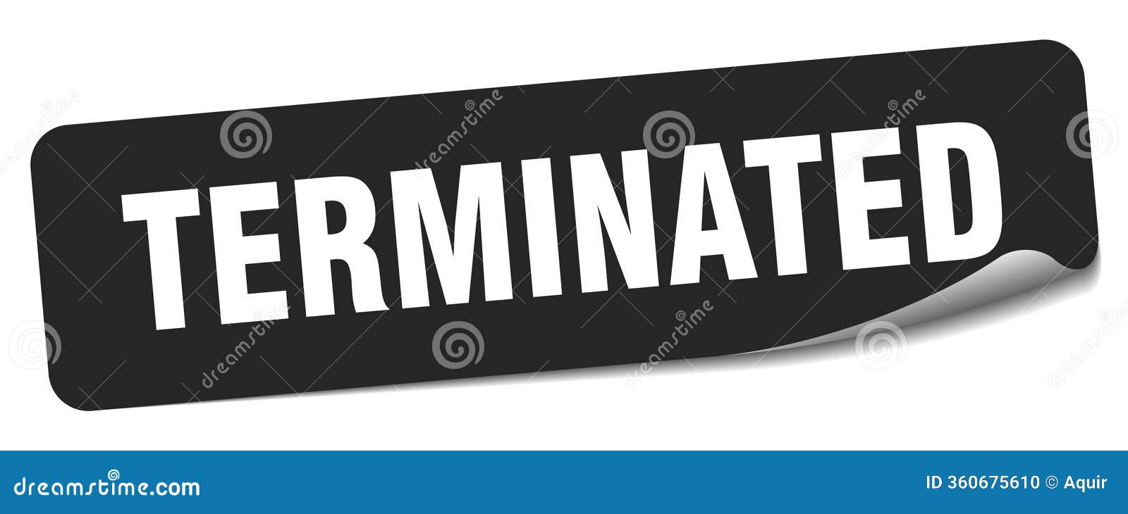 Terminated Sticker. Terminated Sign On Transparent Background Cartoon ...