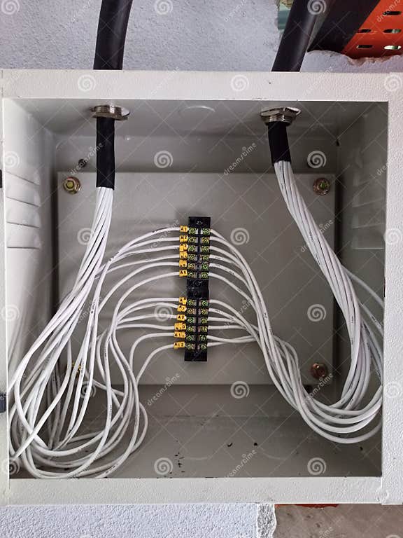 Termination Cabel at Junction Box Stock Photo - Image of electronic ...
