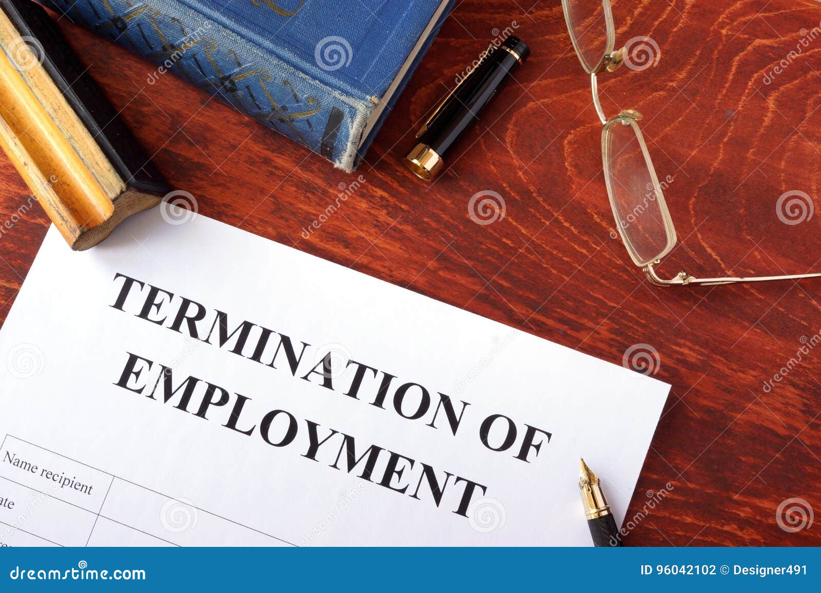 Termination of Employment Form. Stock Photo - Image of wrongful, paper ...