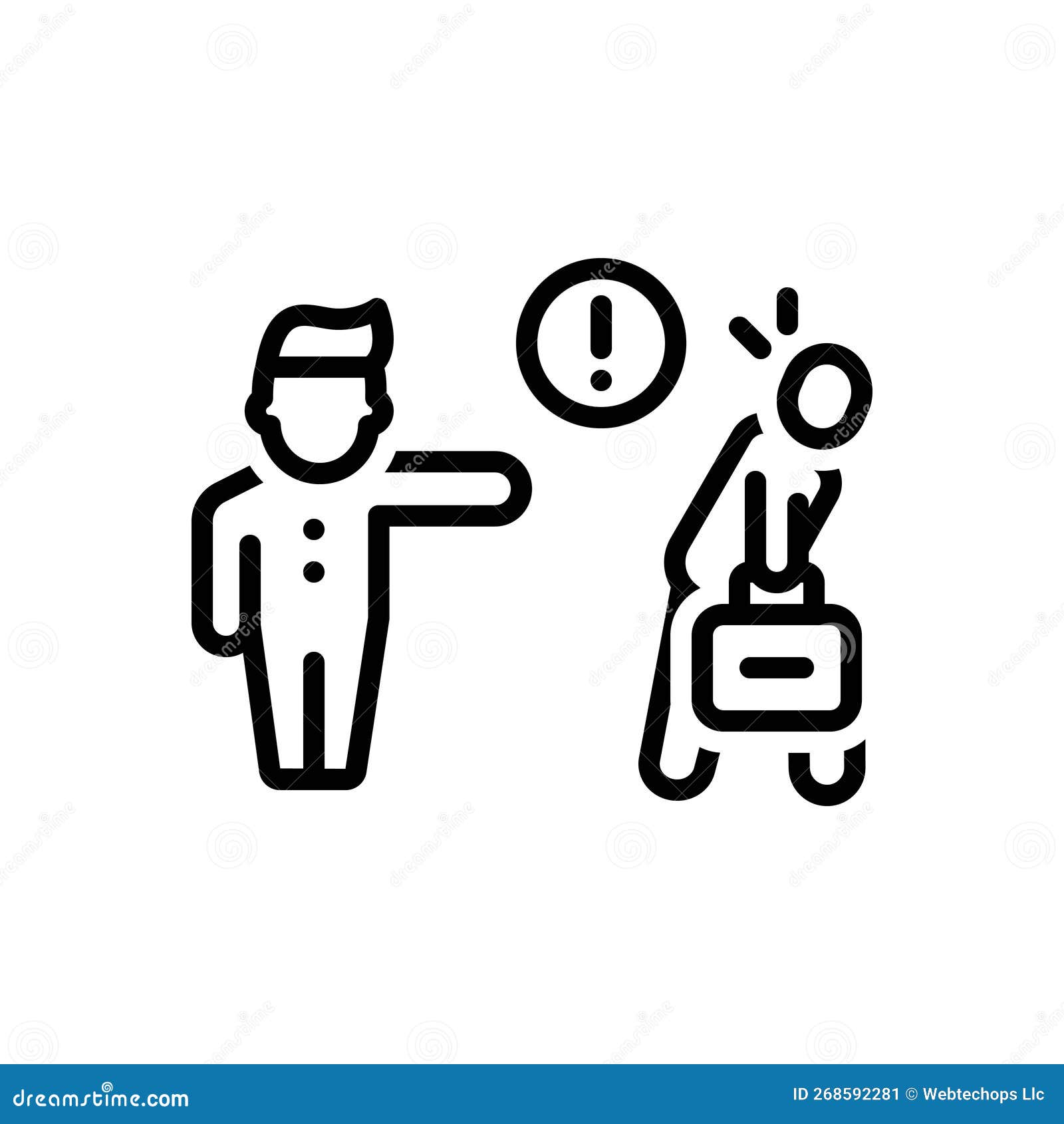 Black Line Icon for Termination, Lay Off Job and Fired Stock Vector ...