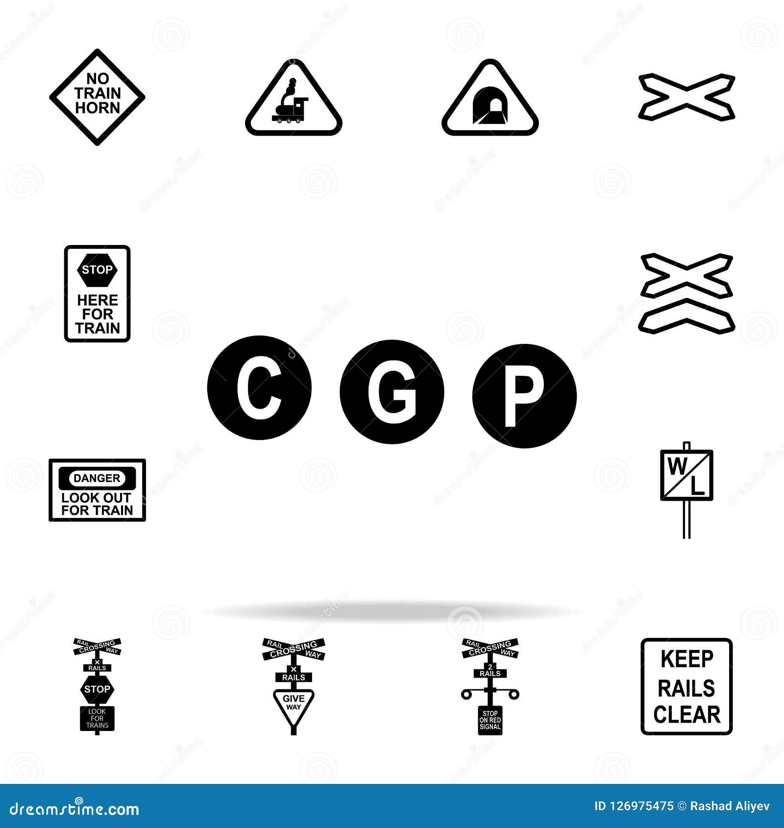 Termination Indicator Sign Icon. Railway Warnings Icons Universal Set ...
