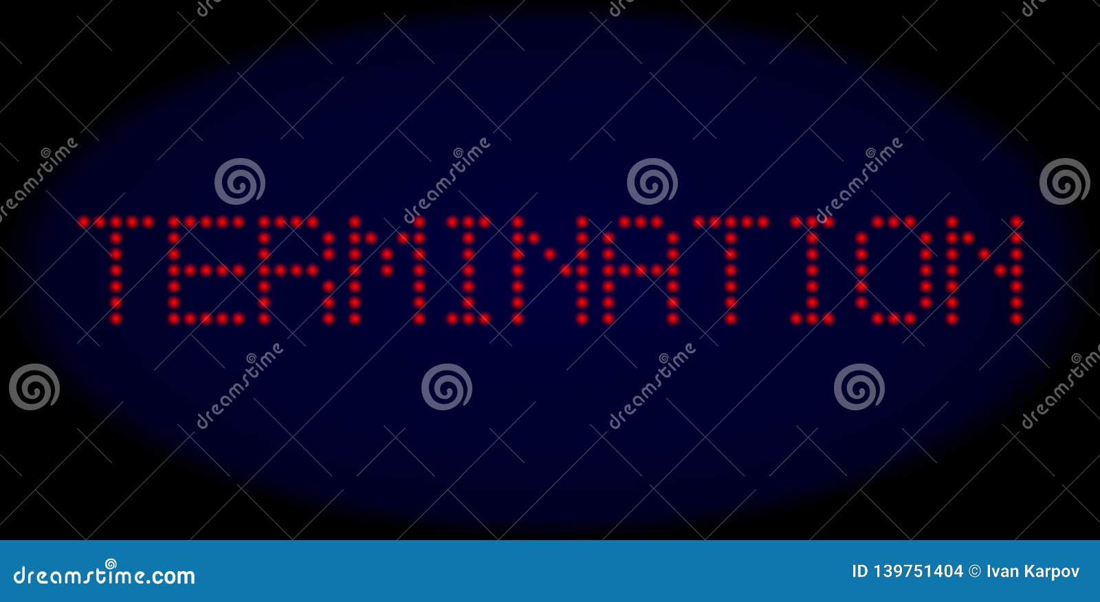 TERMINATION Led Style Text with Glowing Dots Stock Vector ...