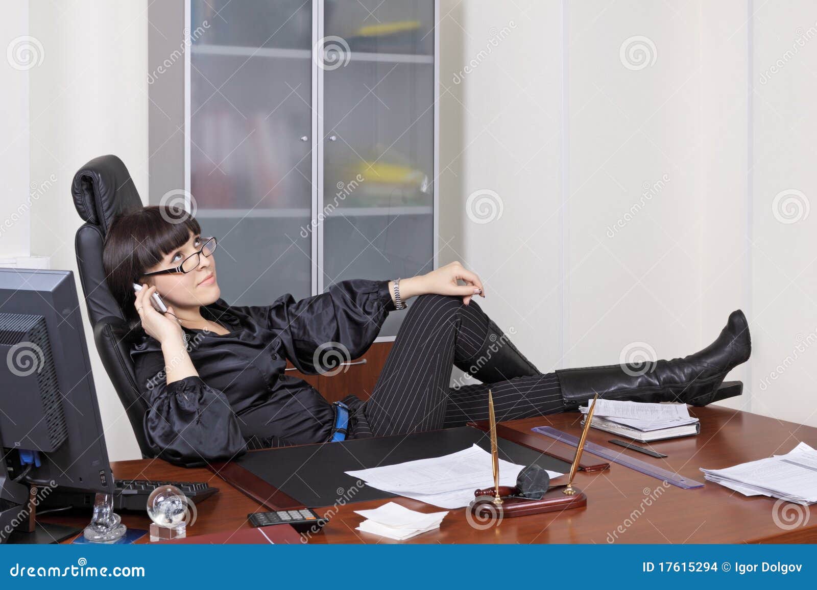 The Termination of the Working Day Stock Photo - Image of desk ...