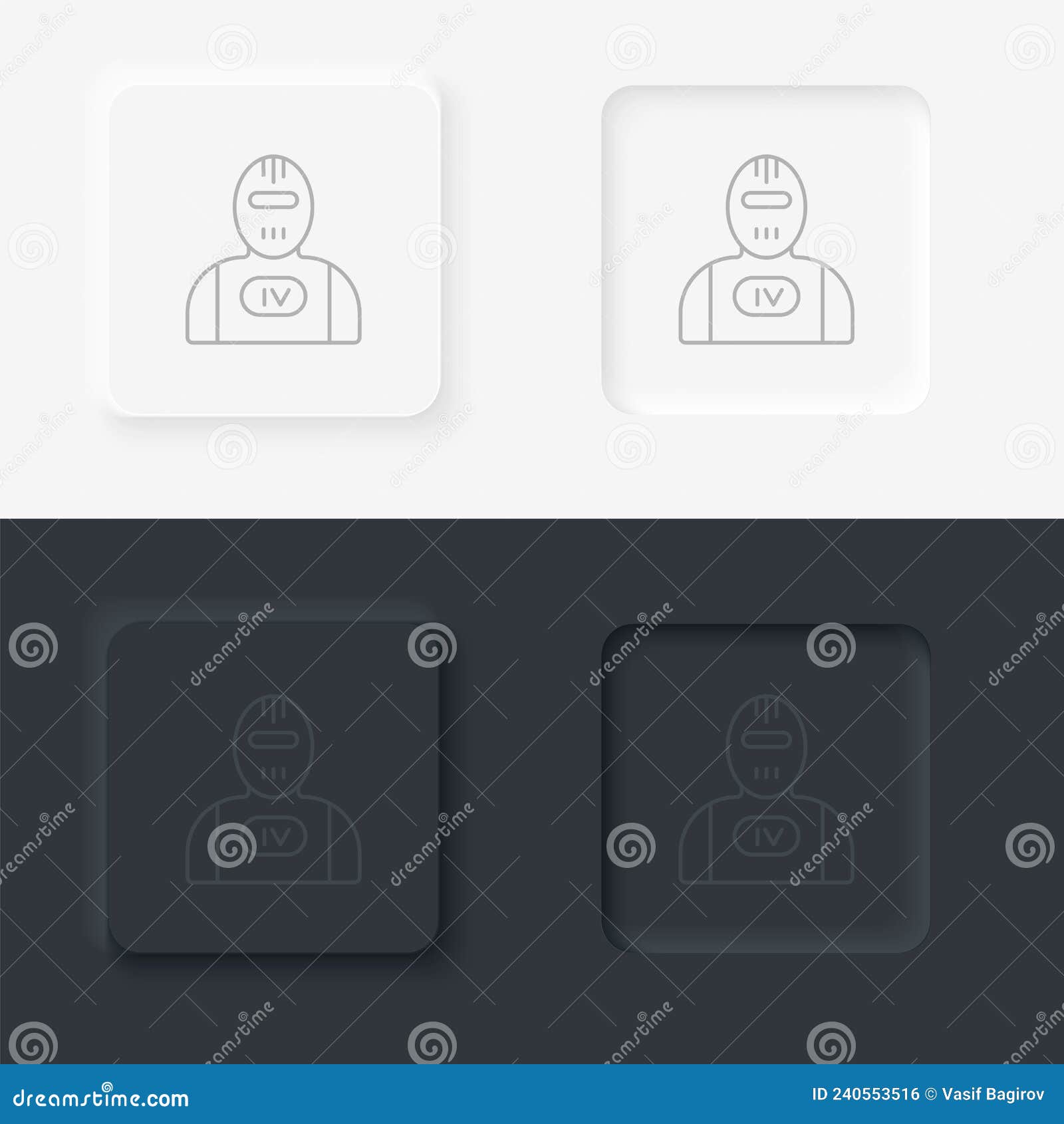 Terminator, Robot Icon - Vector. Artificial Intelligence Neumorphic ...