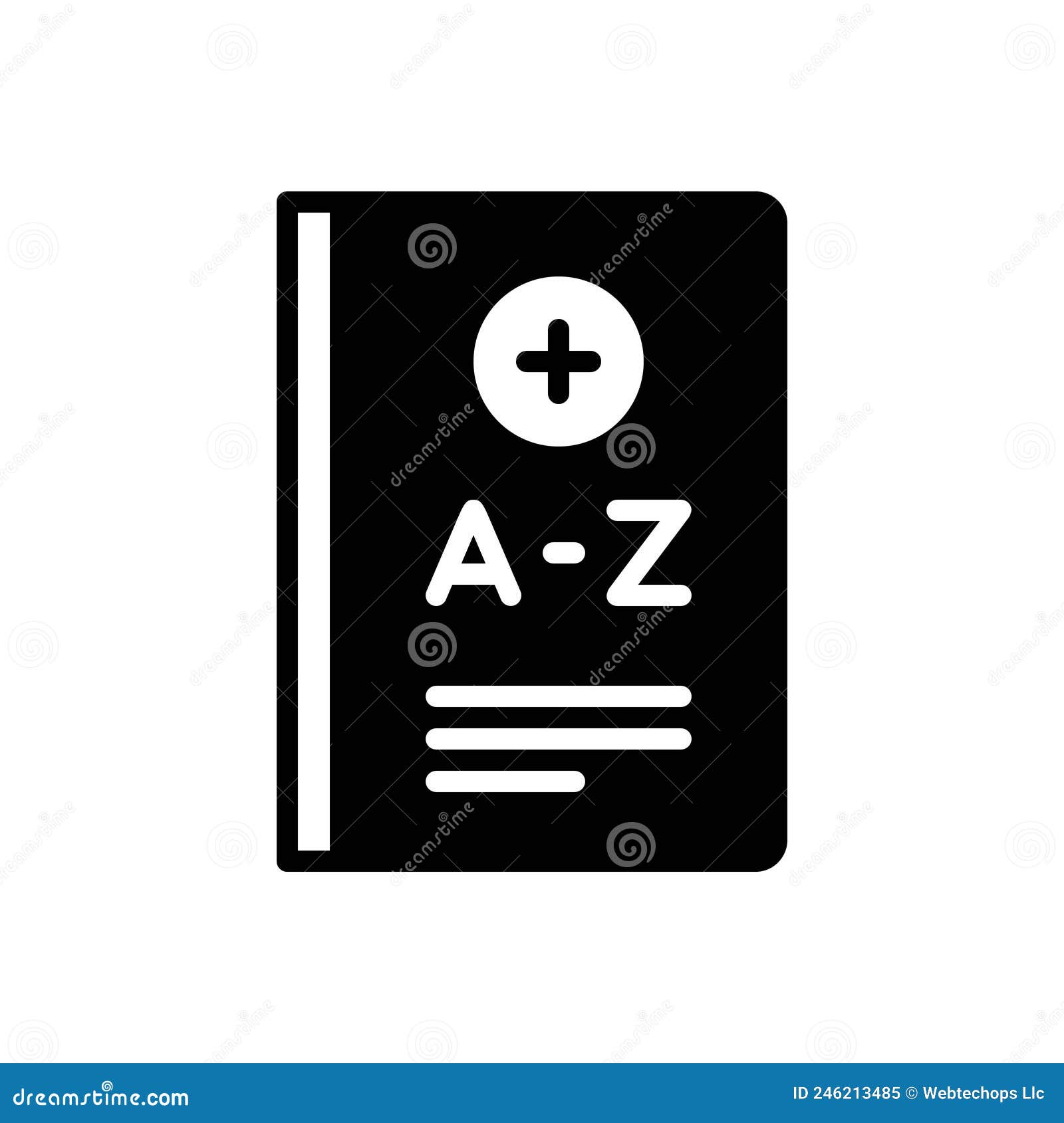 Black Solid Icon for Terminology, Vocabulary and Glossary Stock Vector ...