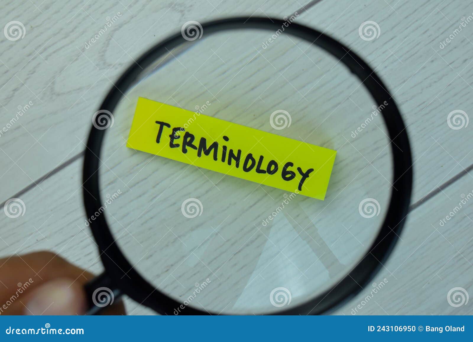 Terminology Write on Sticky Notes Isolated on Wooden Table Stock Photo ...