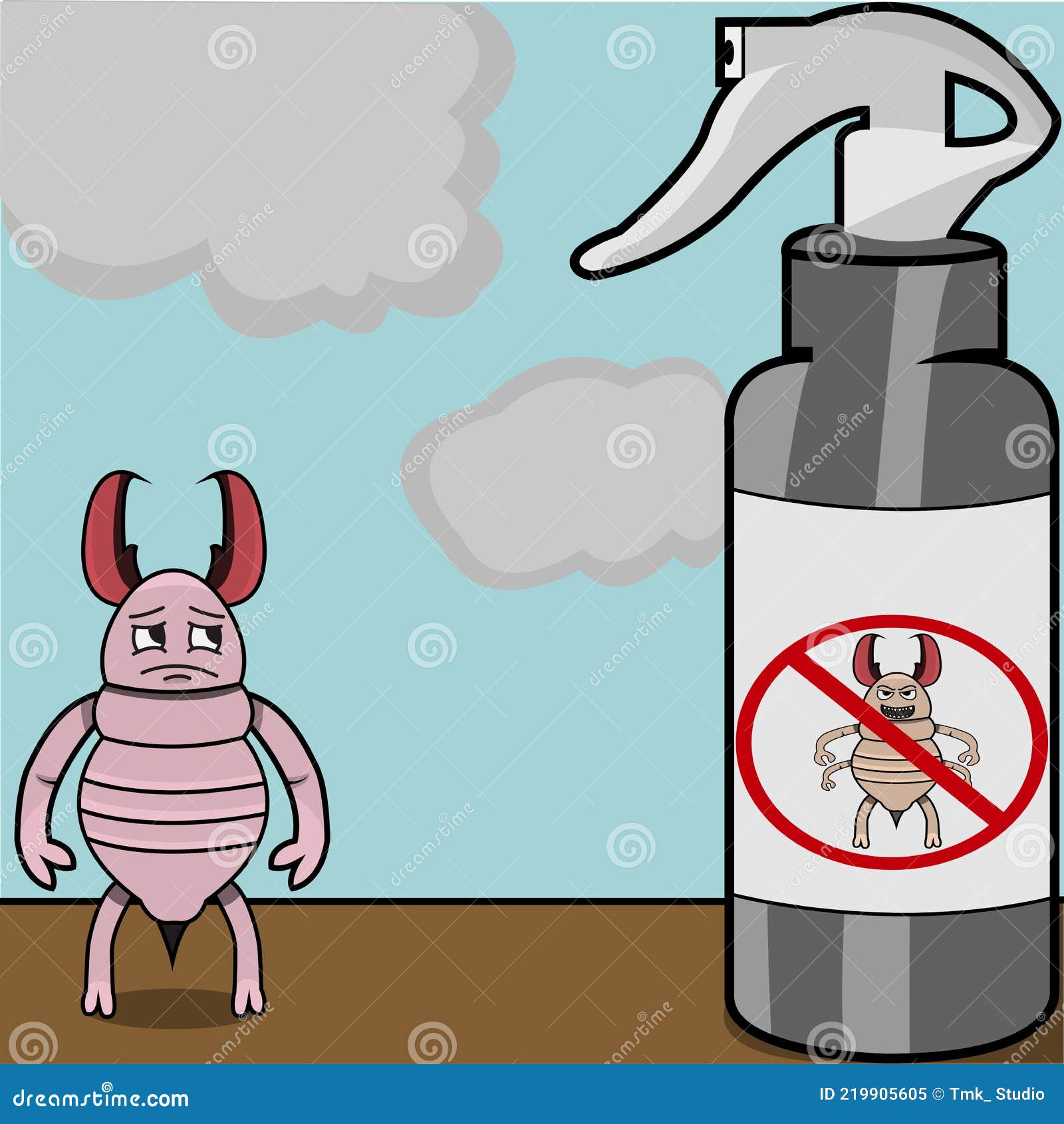 Vector of Mascot Termite and Insecticide Stock Vector - Illustration of ...