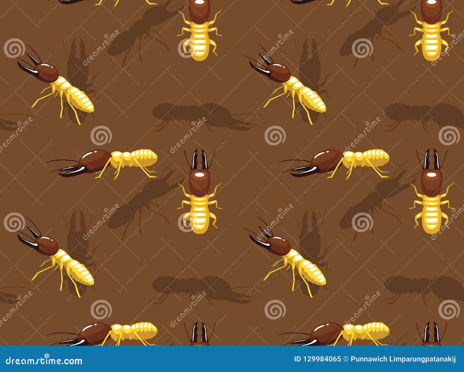 Termite Cartoon Background Seamless Wallpaper Stock Vector ...