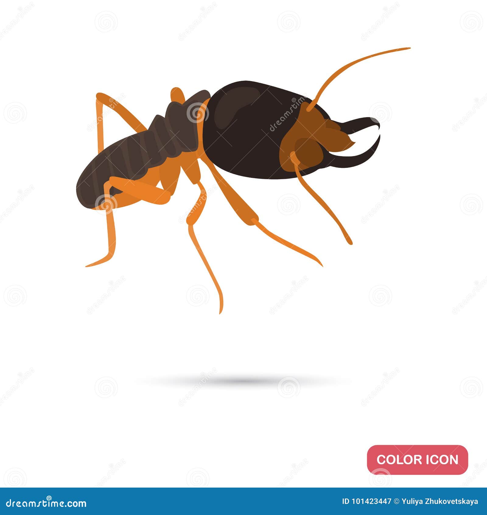 Termite Color Flat Icon for Web and Mobile Design Stock Vector ...
