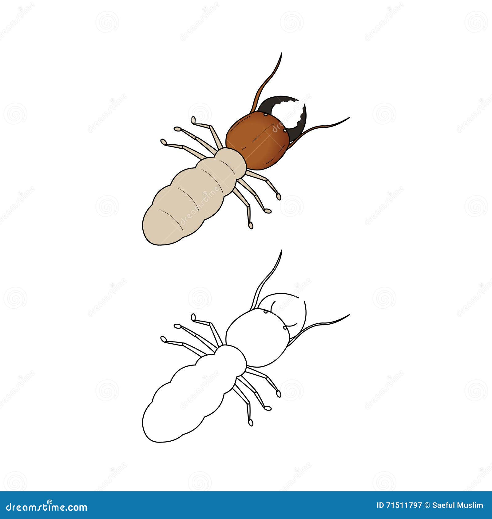 Termite stock vector. Illustration of animal, funny, cute - 71511797