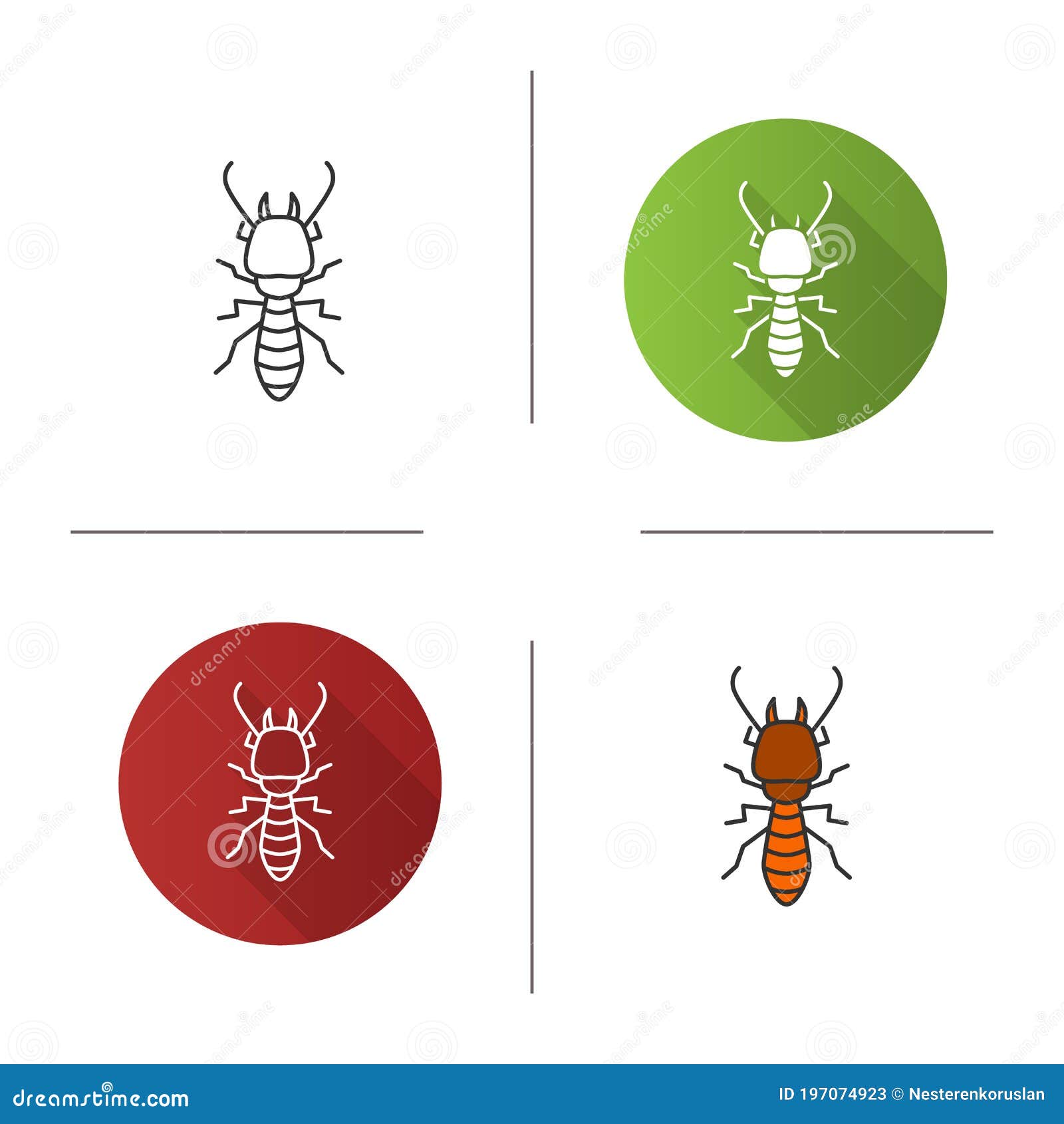 Termite Icon, Black Silhouettes Termites No Parasite Icon Vector ...