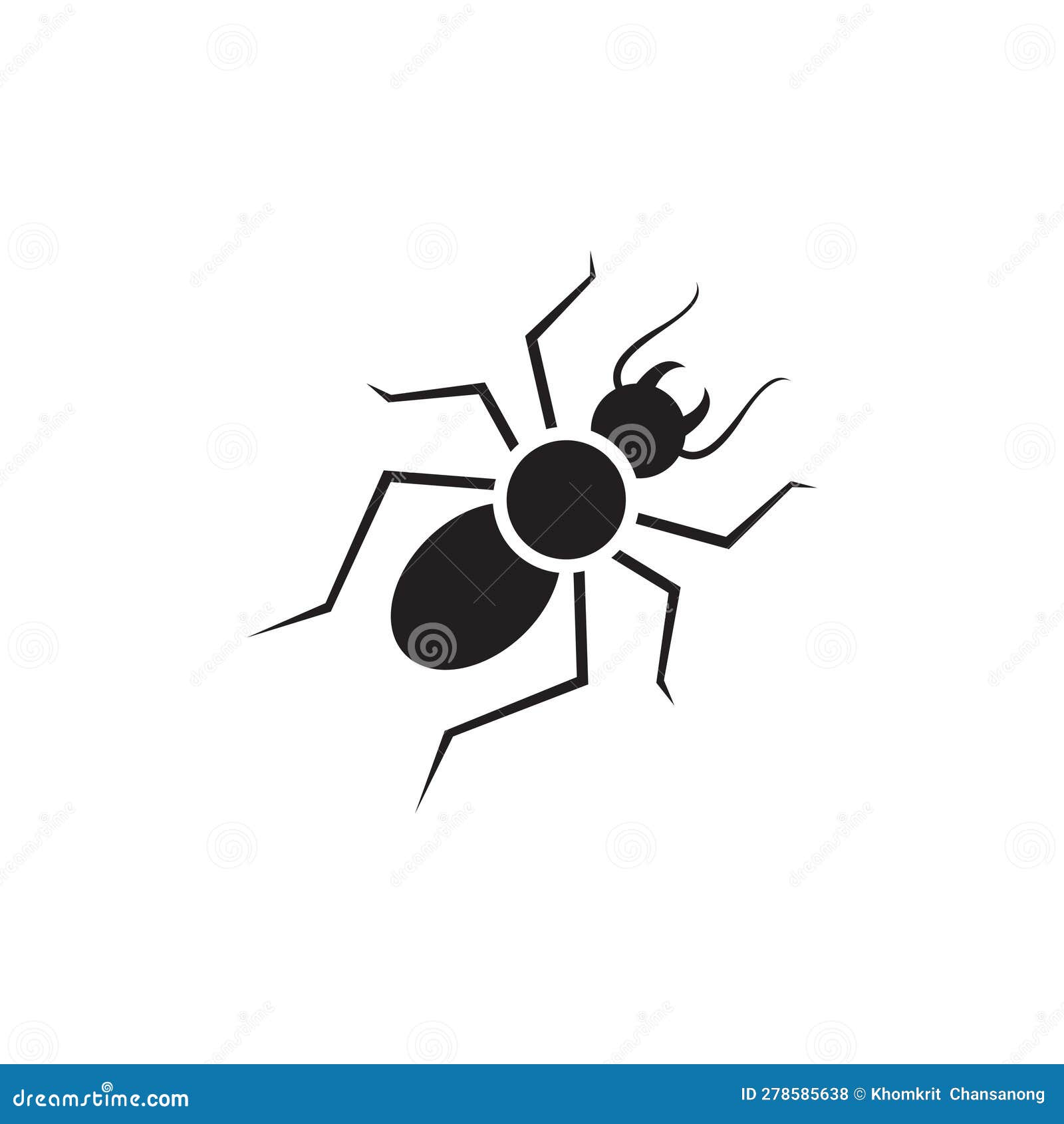 Termite Logo Icon Isolated Silhouette Stock Vector - Illustration of ...