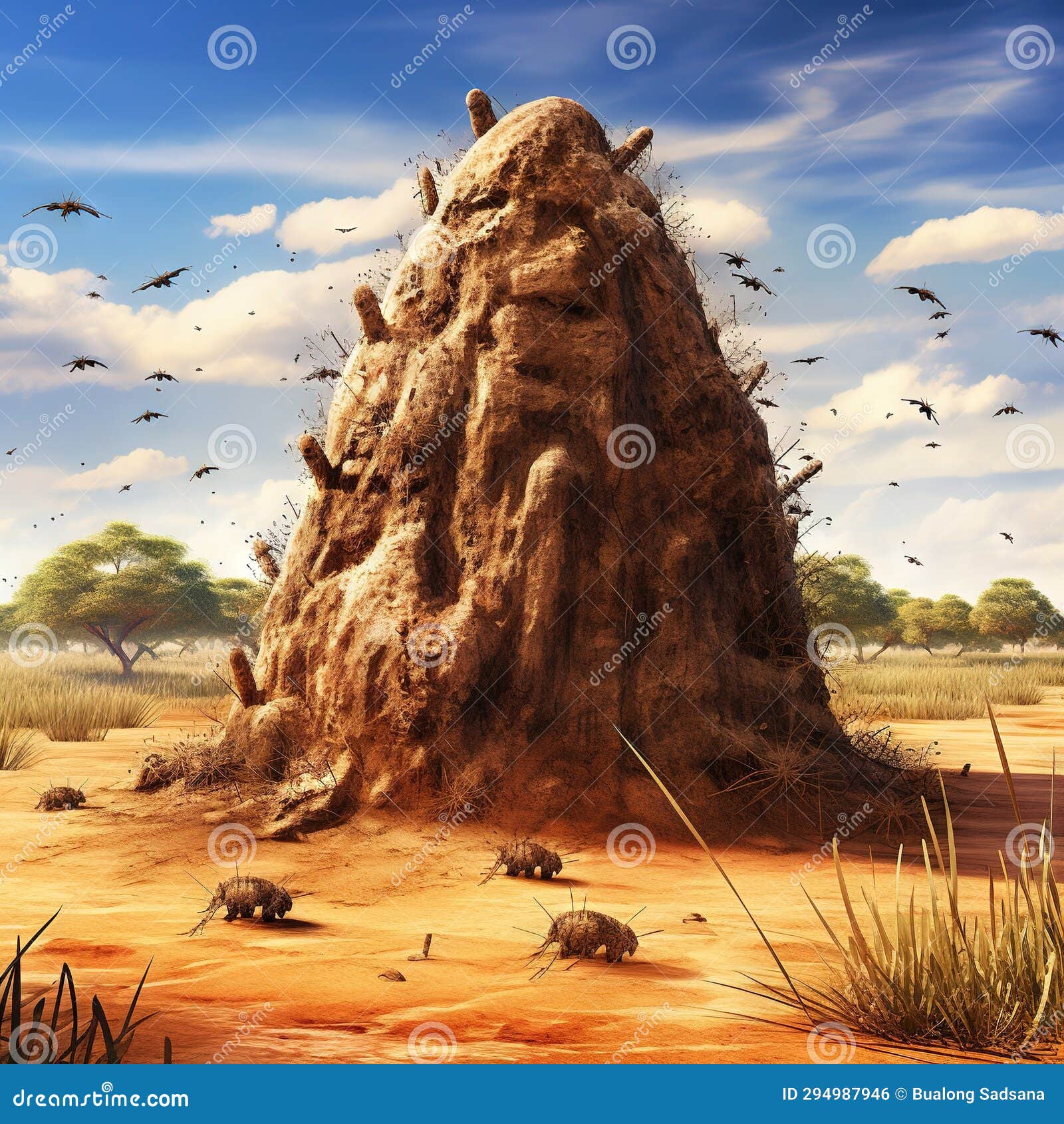 Termite mound stock illustration. Illustration of wild - 294987946