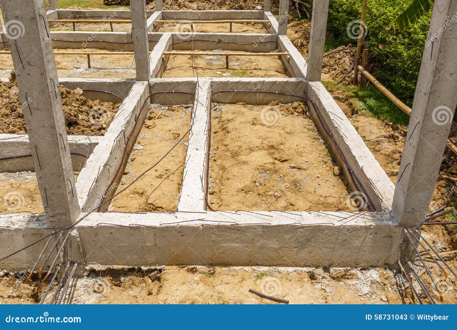 Termite Protection System on Home Foundation Stock Image - Image of ...