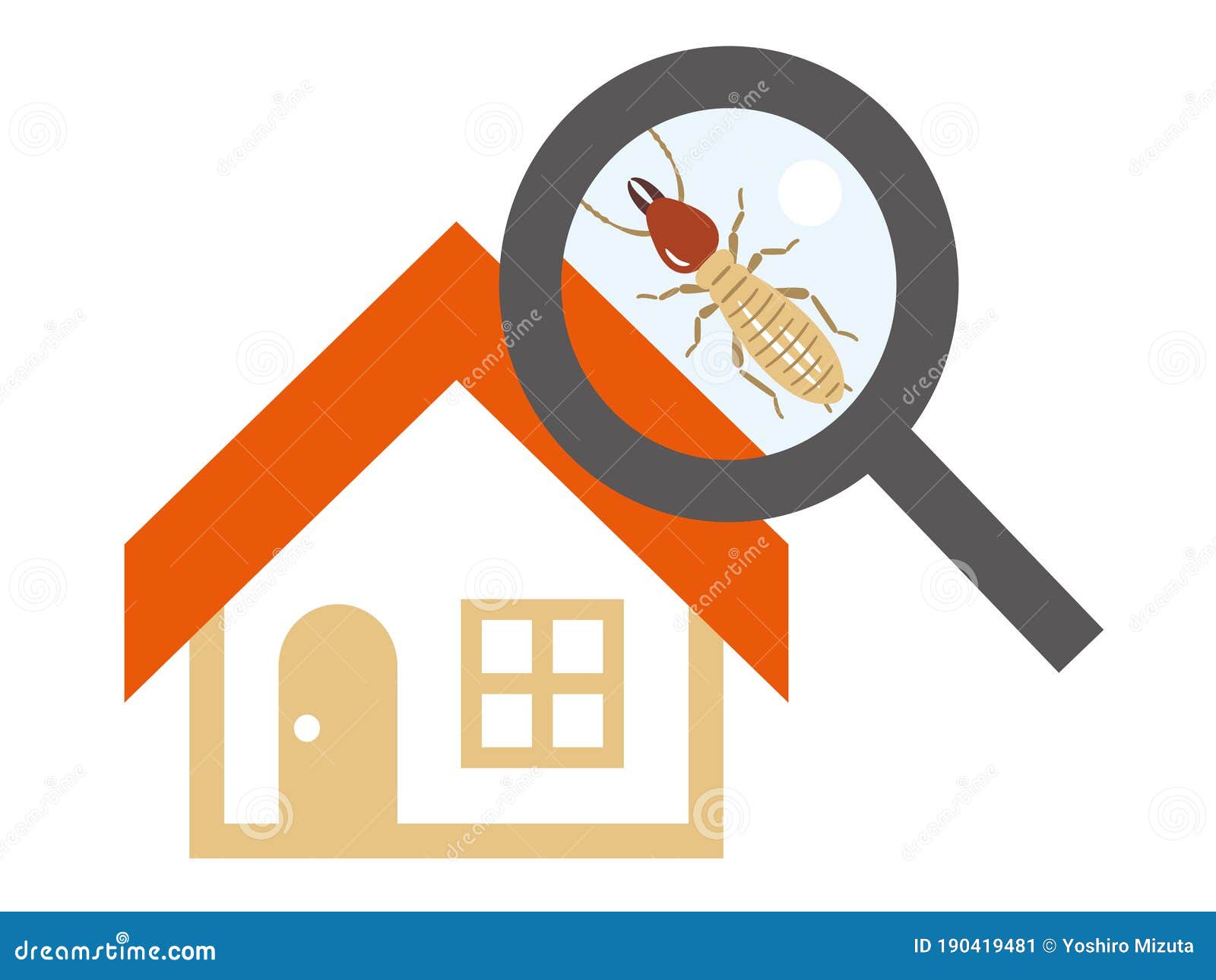 Termite Settled House and Loupe Stock Vector - Illustration of breed ...