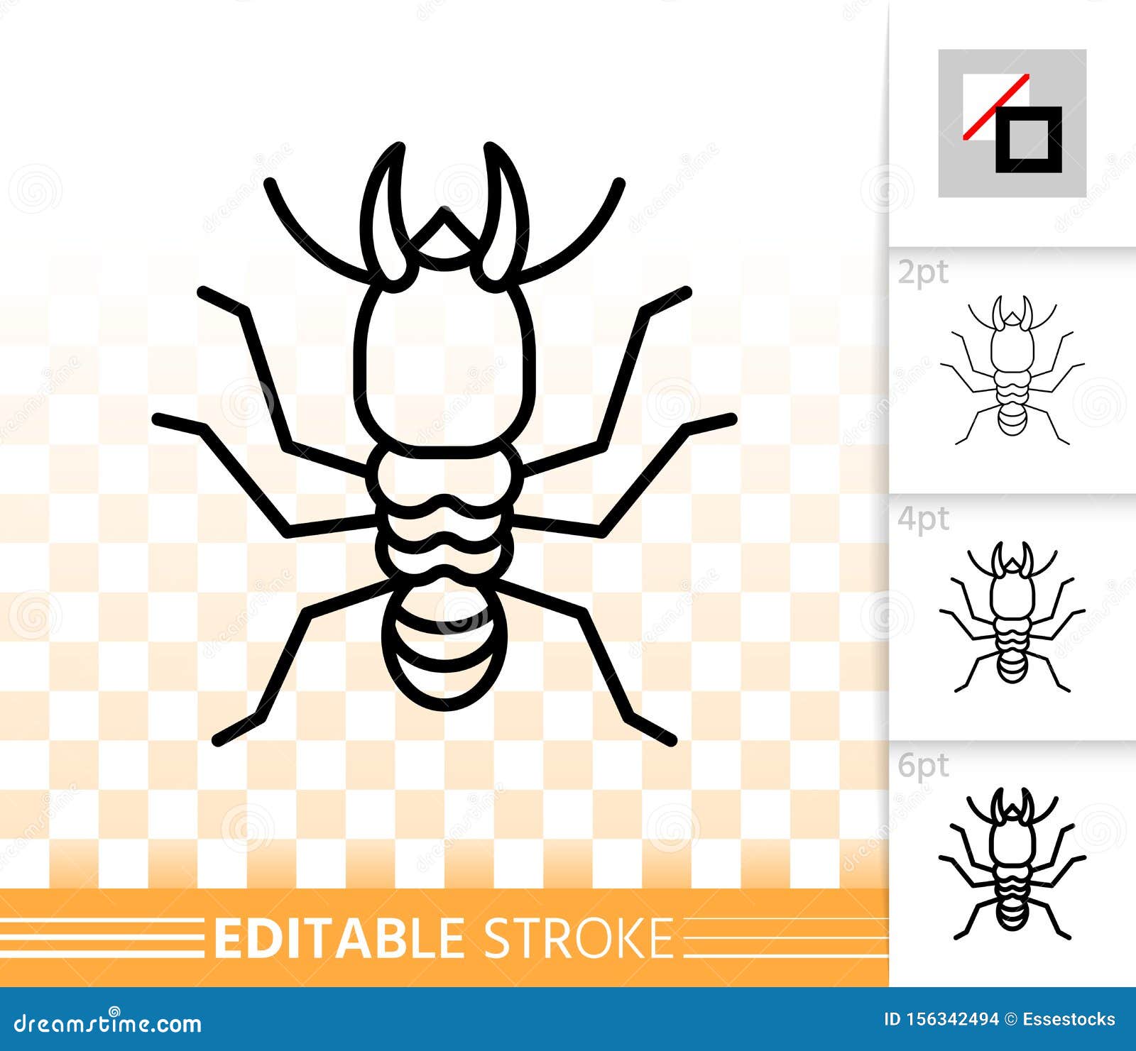 Termite Simple Black Line Insect Bug Vector Icon Stock Vector ...