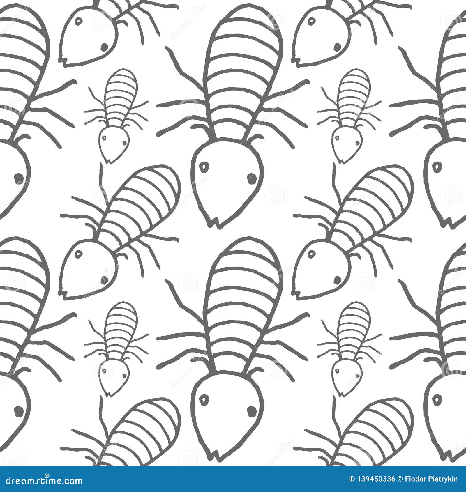 Termite Vector Seamless Pattern Isolated on White Background Stock ...