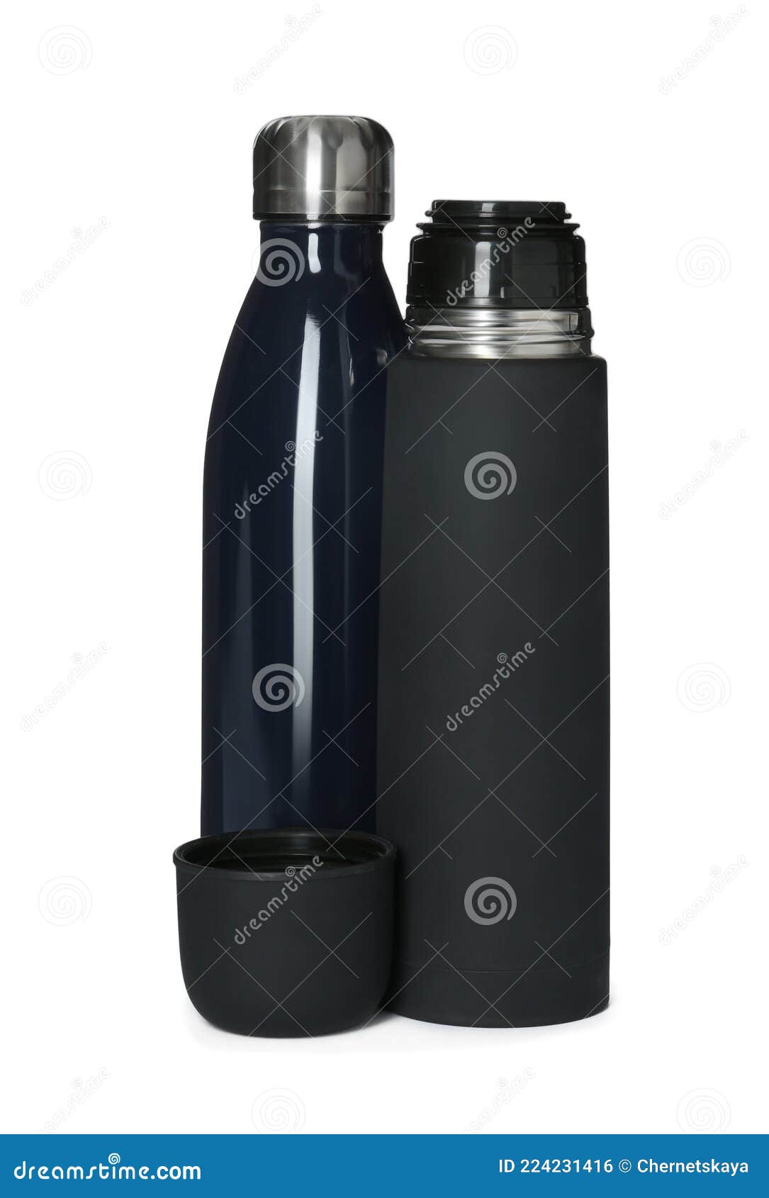 Termo Moderno Y Botella De Fondo Blanco Foto de archivo - Imagen de ...