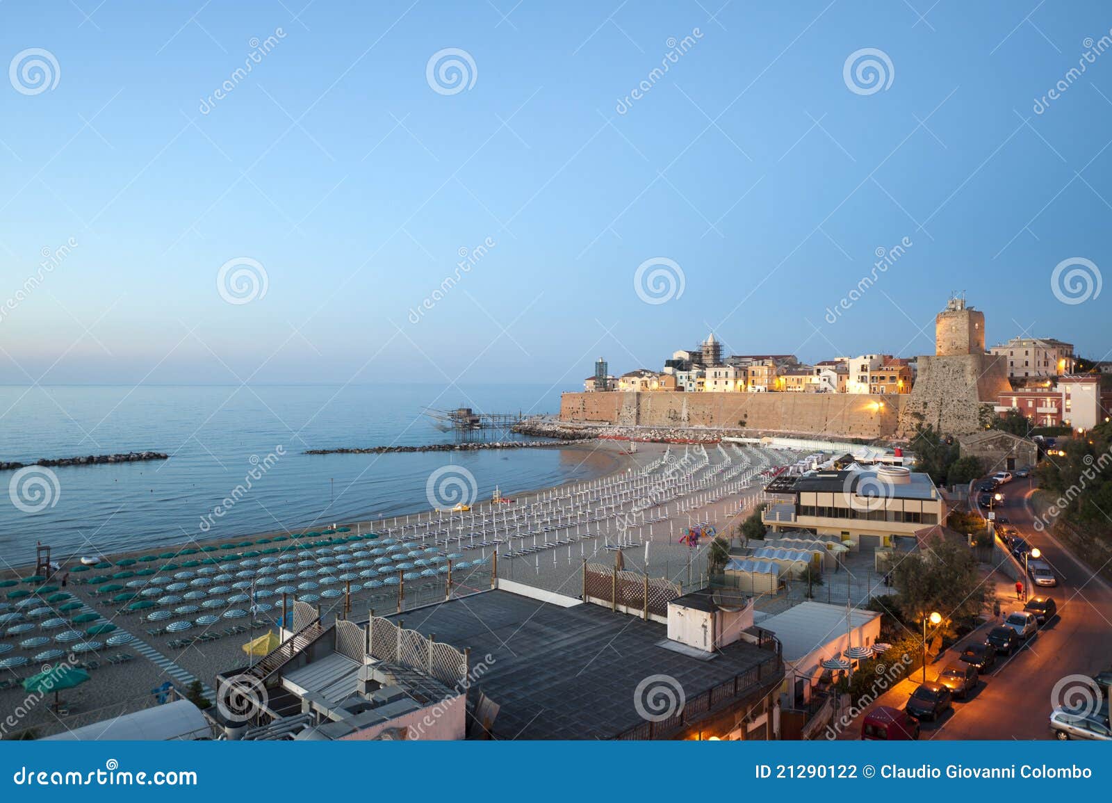 Termoli (Molise, Italy) - the Beach at Evening Stock Photo - Image of ...