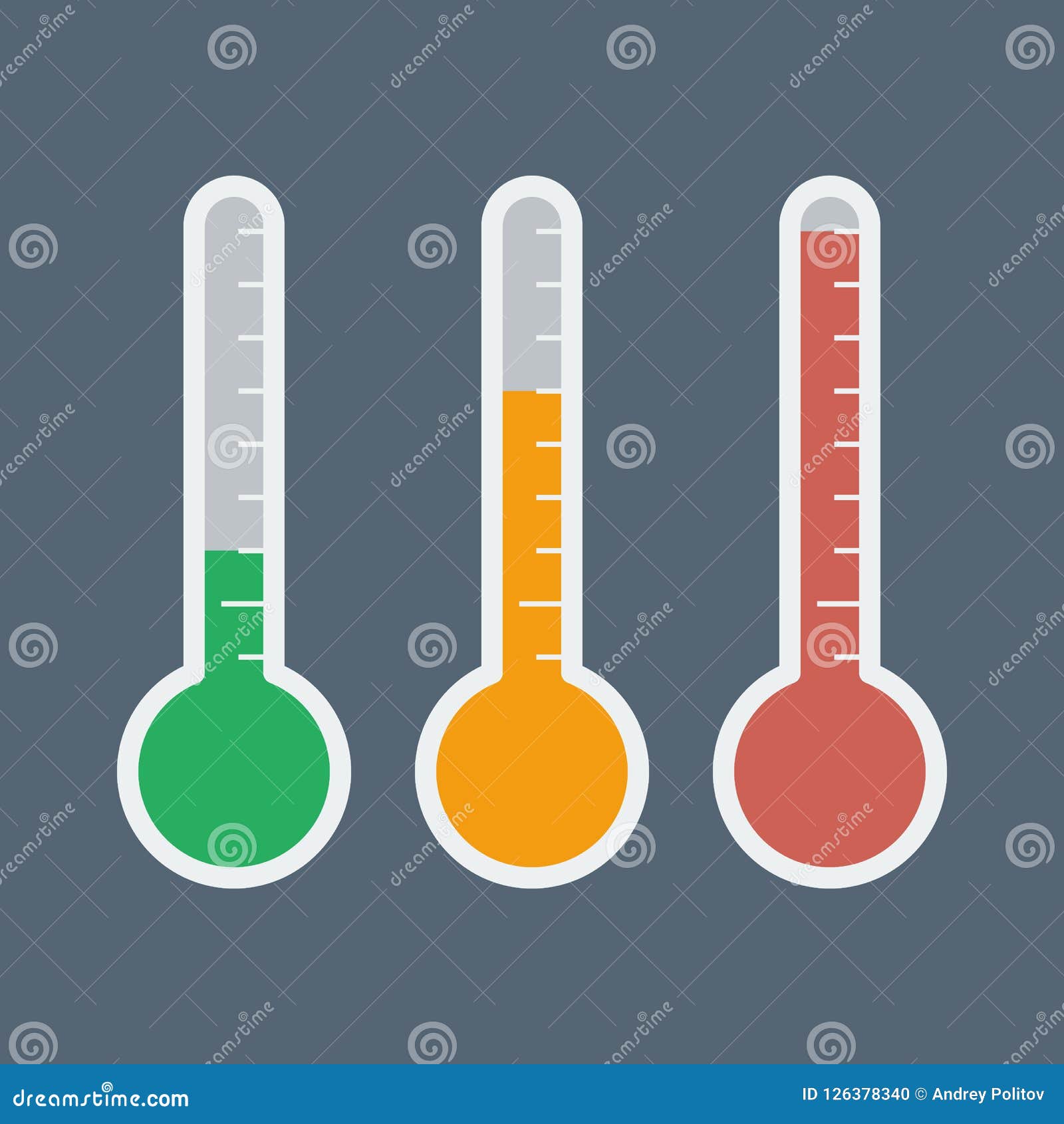 Termometrar Med Olika Temperaturer Vektor Illustrationer - Illustration ...
