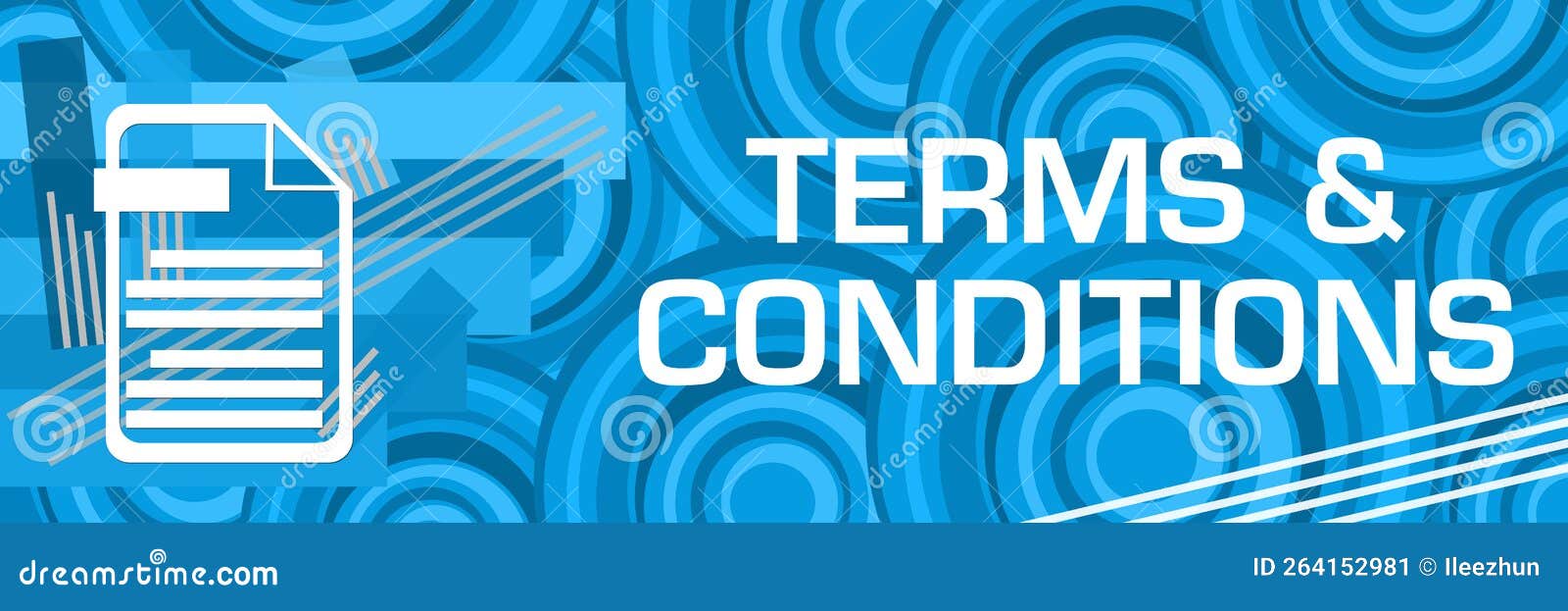 Terms and Conditions Blue Stroked Stripes Circular Background Symbol ...