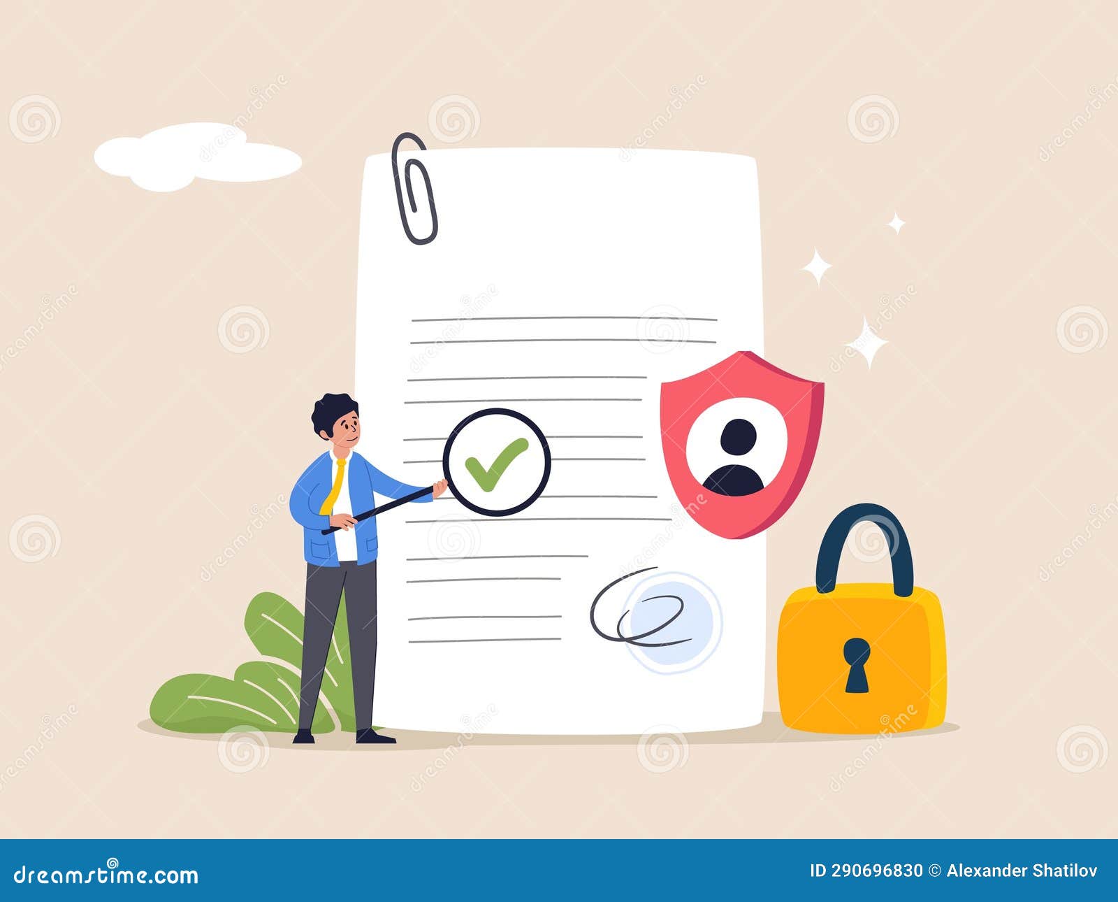 Terms and Conditions Concept. Man Inspecting Document Stock ...