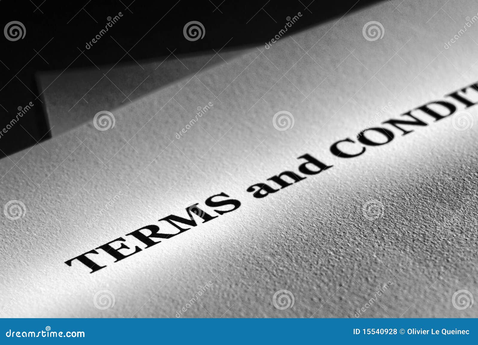 Terms and Conditions Legal Notice Print Document Stock Photo - Image of ...