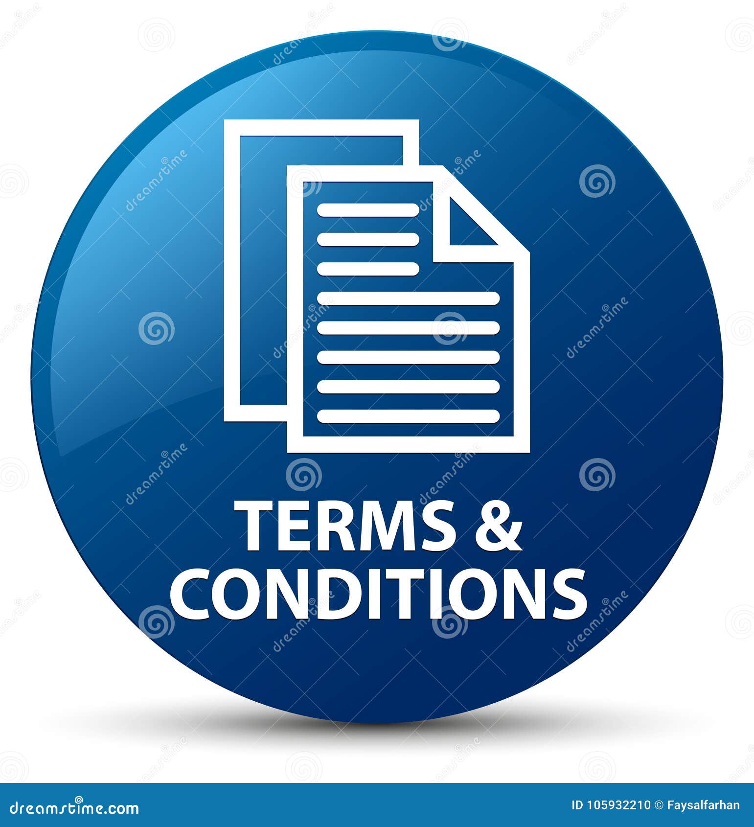Terms and Conditions (pages Icon) Blue Round Button Stock Illustration ...