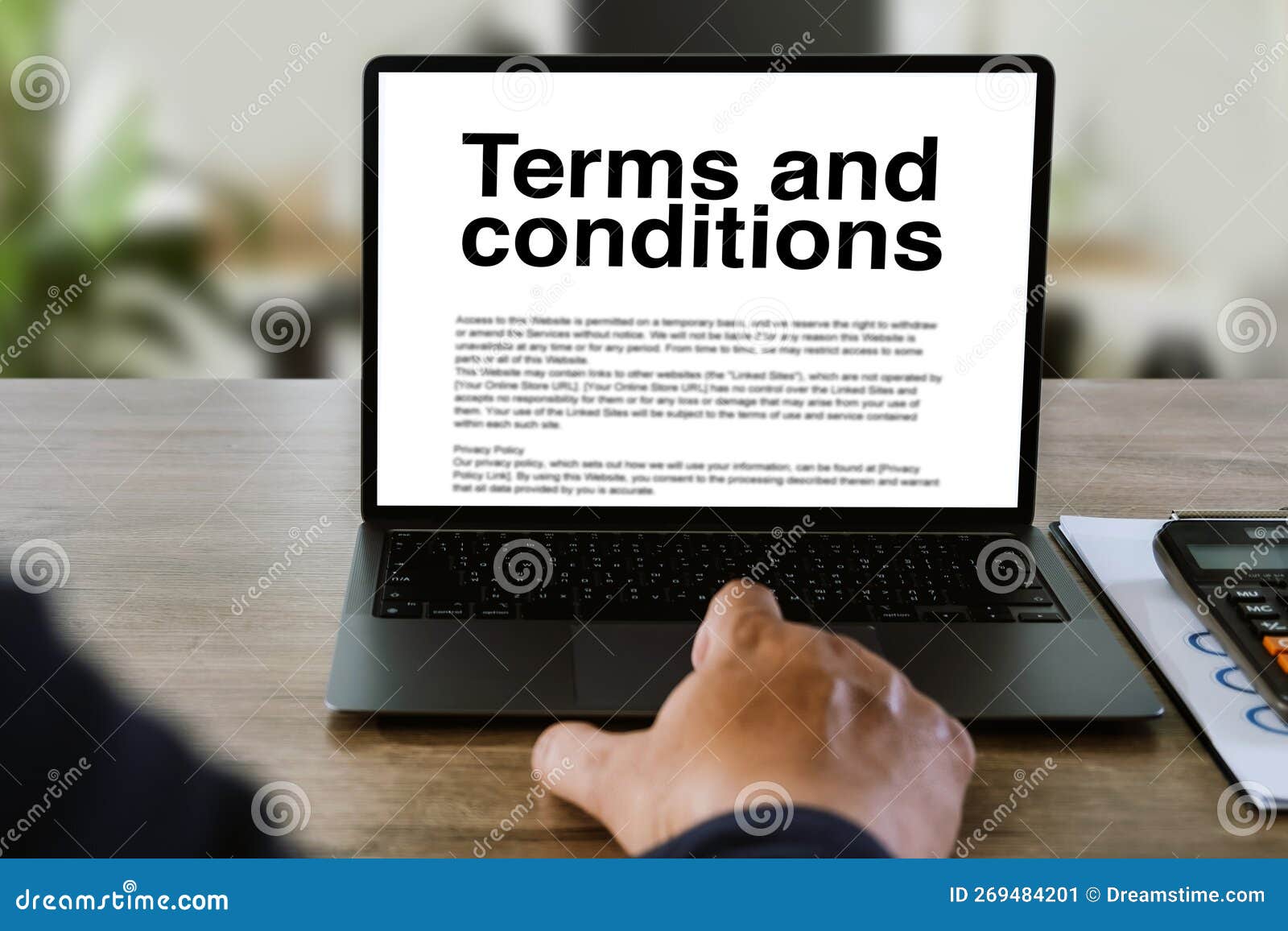 Terms and Conditions Text in a Legal Agreement or Document about the ...
