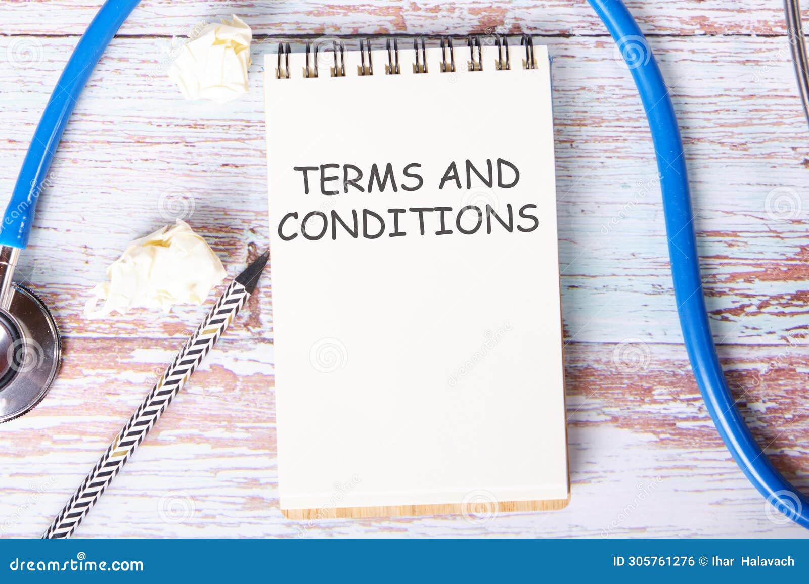 TERMS and CONDITIONS Text is Written on a Notebook that Lies on Old ...