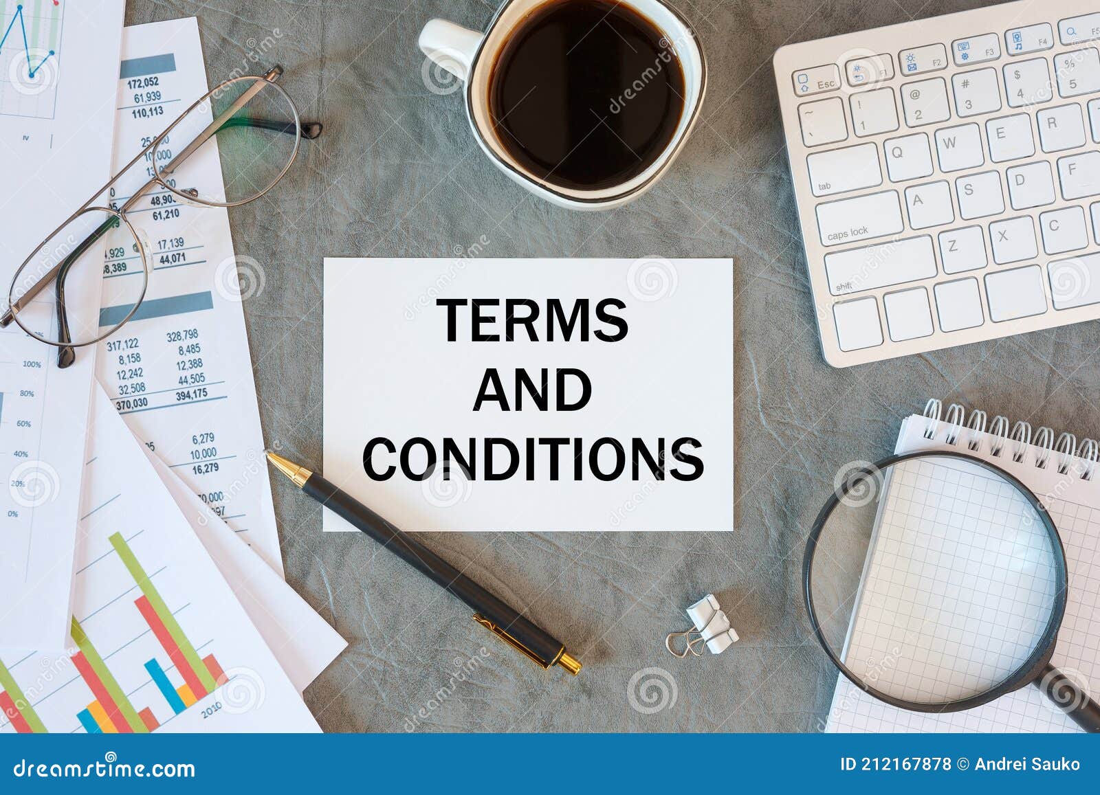Terms and Conditions is Written in a Document on the Office Desk ...