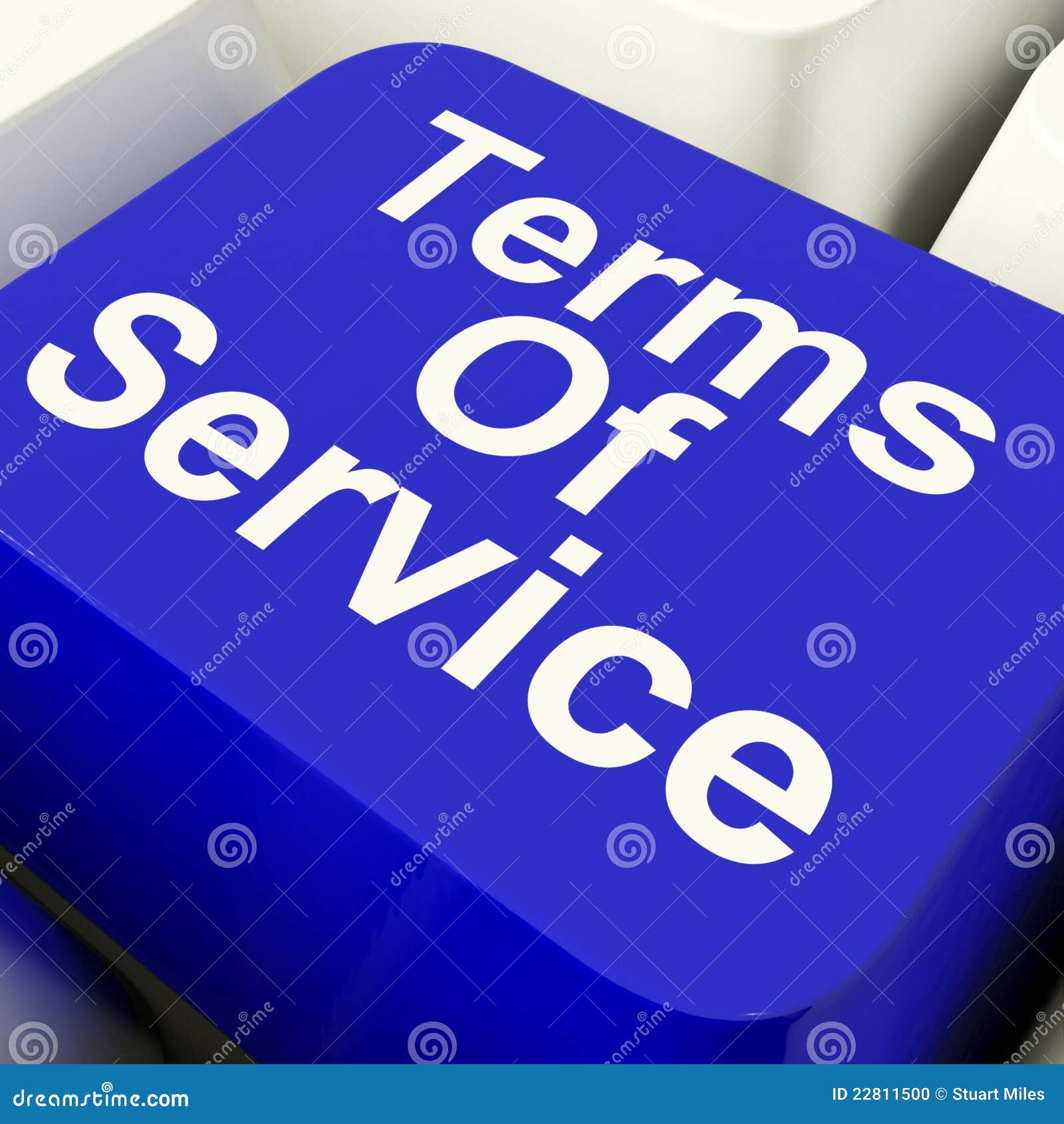 Terms of Service Computer Key in Blue Stock Illustration - Illustration ...