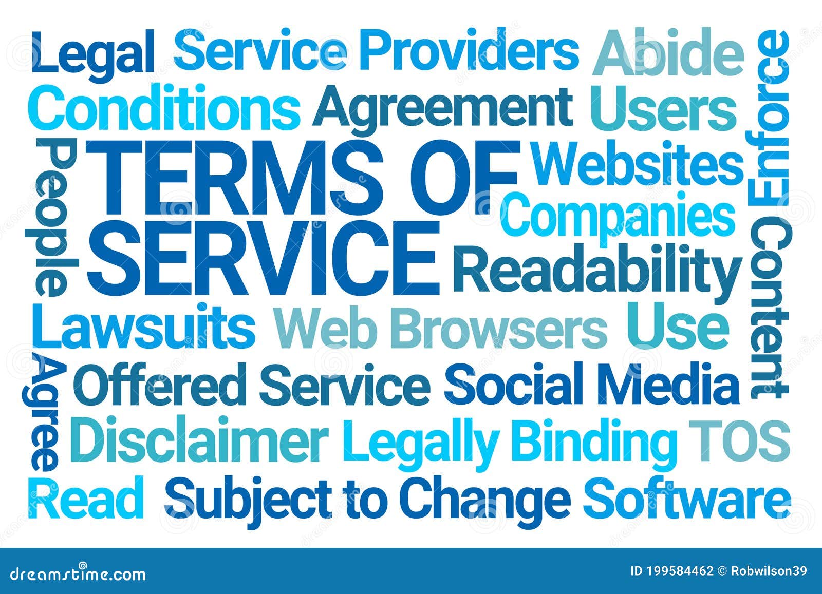 TOS, Terms Of Service. Concept With Keywords, People And Icons. Flat ...