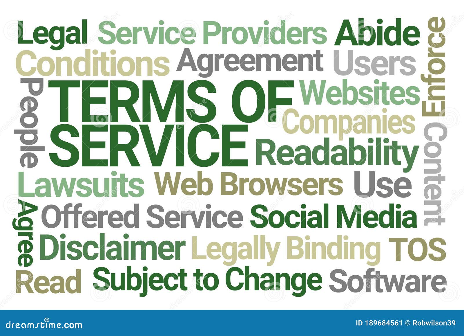 Terms of Service Word Cloud Stock Illustration - Illustration of ...
