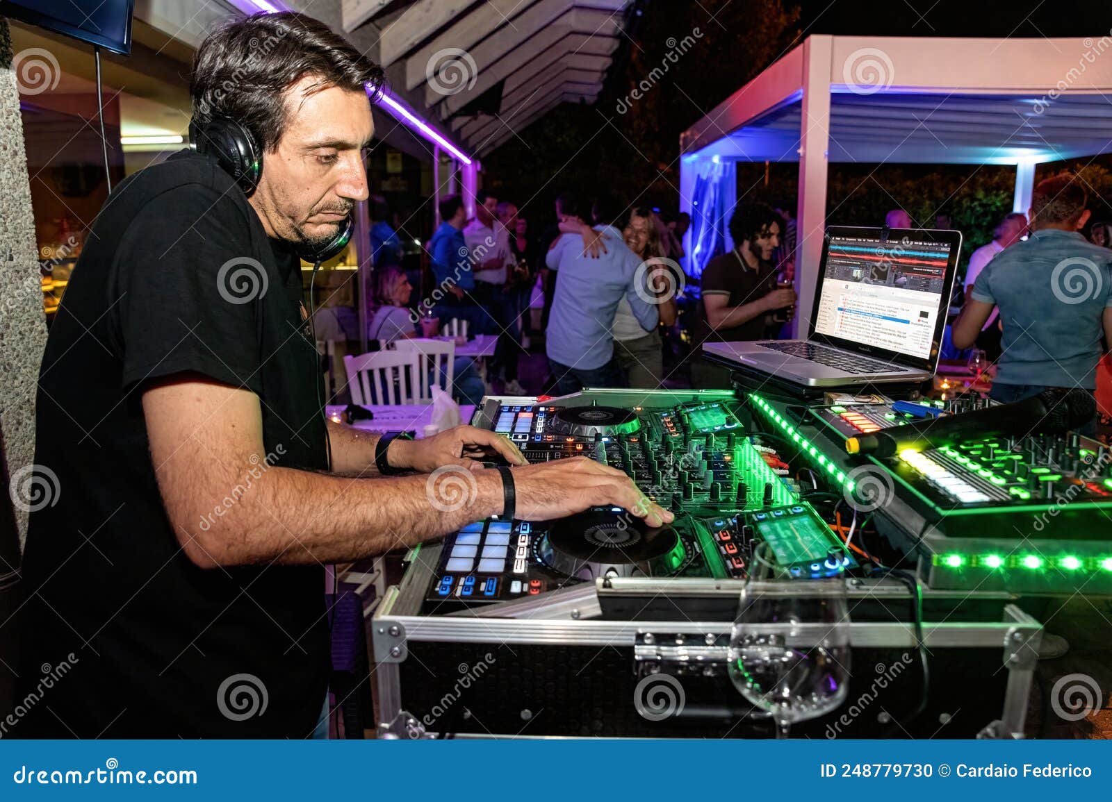 Console with DJ during a Disco Party Editorial Image - Image of buttons ...