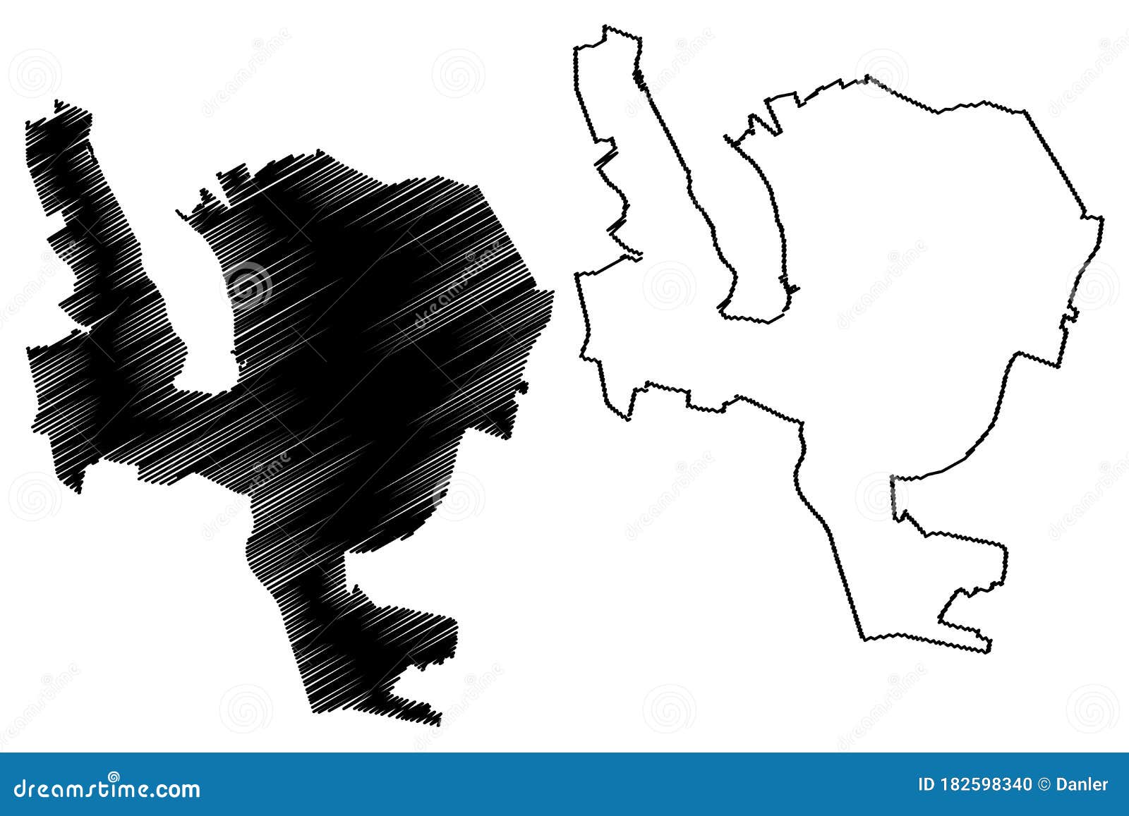 Ternopil City Ukraine Map Vector Illustration, Scribble Sketch City of ...