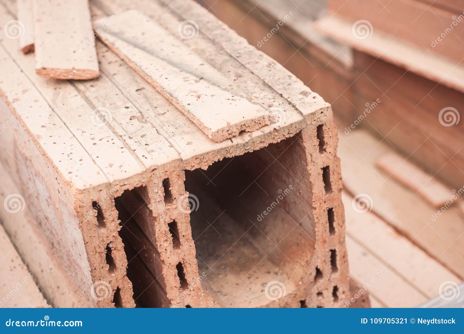 Terra Cotta Bricks Pile in Construction Site Stock Image - Image of ...