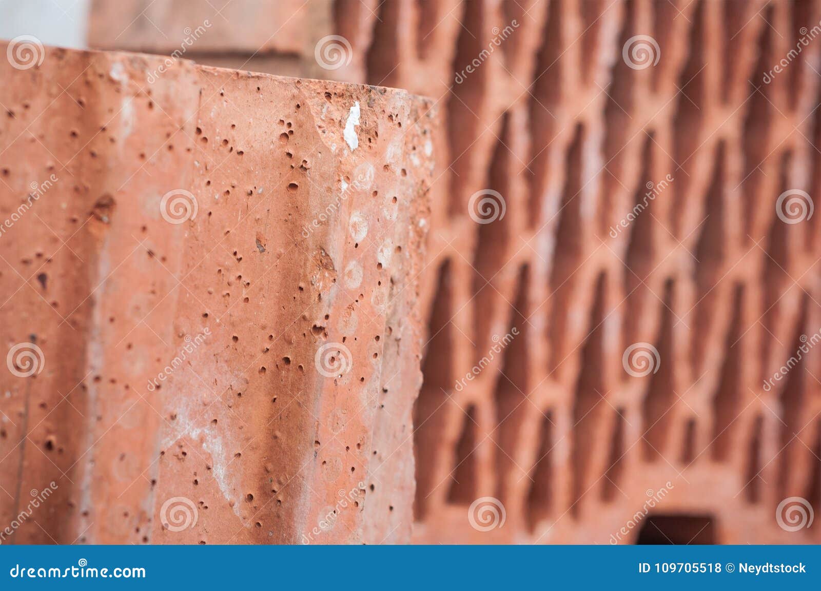 Terra Cotta Bricks Pile in Construction Site Stock Photo - Image of ...