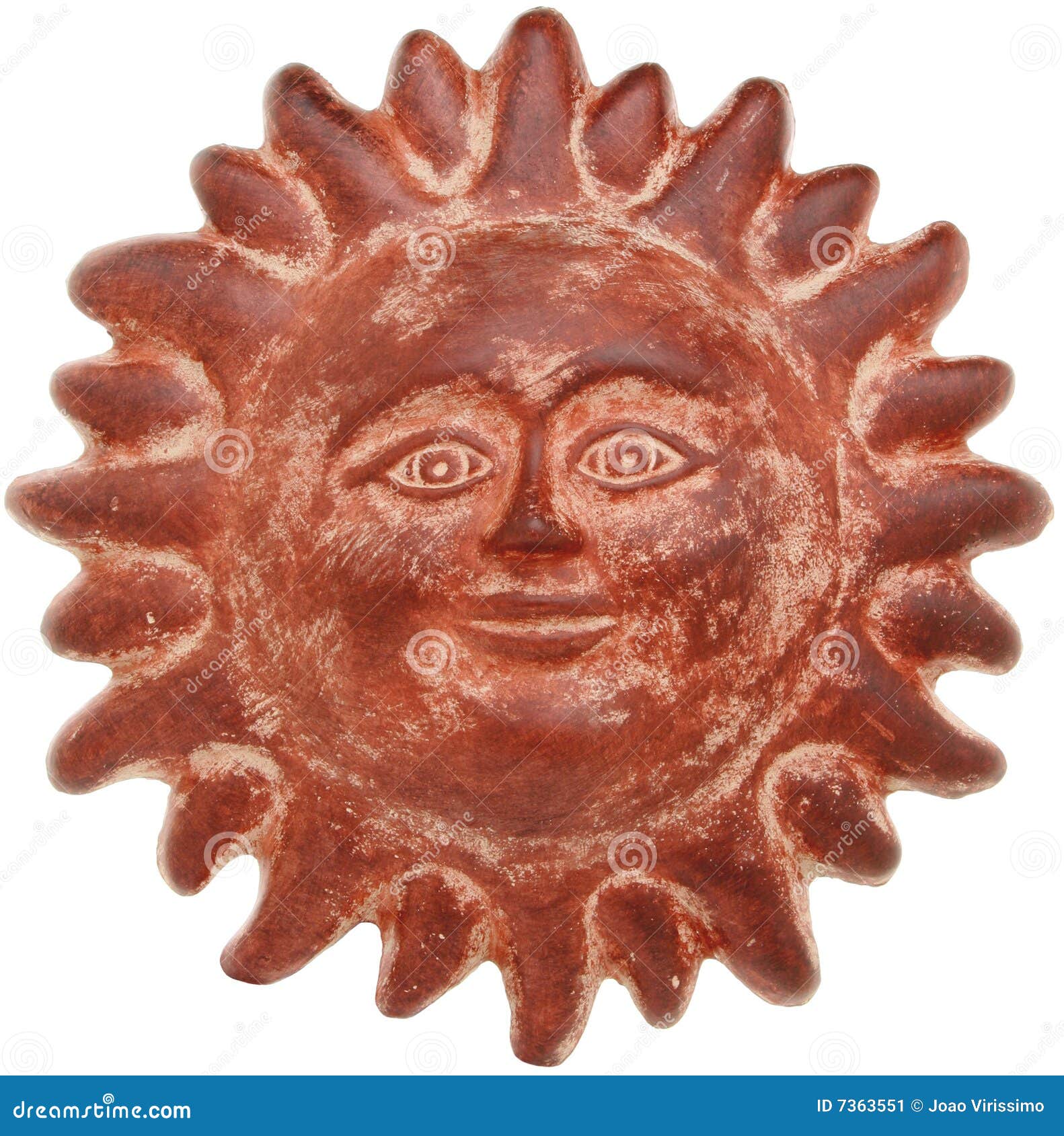 Terra cotta sun face stock image. Image of sunny, ethnic - 7363551