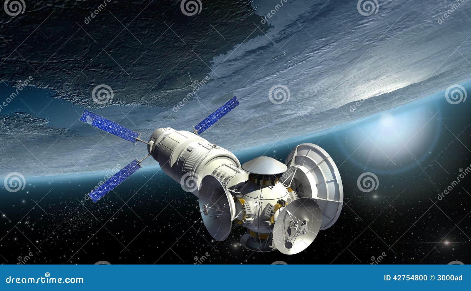 Terra D'esame Del Satellite Fotografia Stock - Immagine di nubi ...