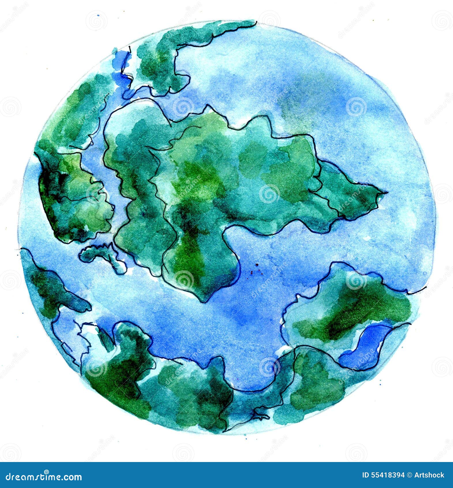 Terra desenhada mão ilustração stock. Ilustração de nota - 55418394