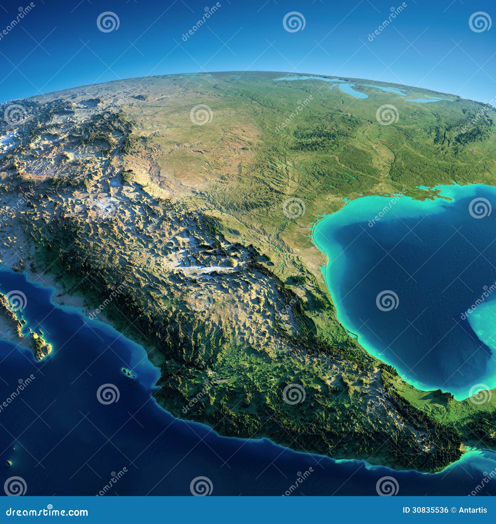 Terra detalhada. México ilustração stock. Ilustração de conceito - 30835536