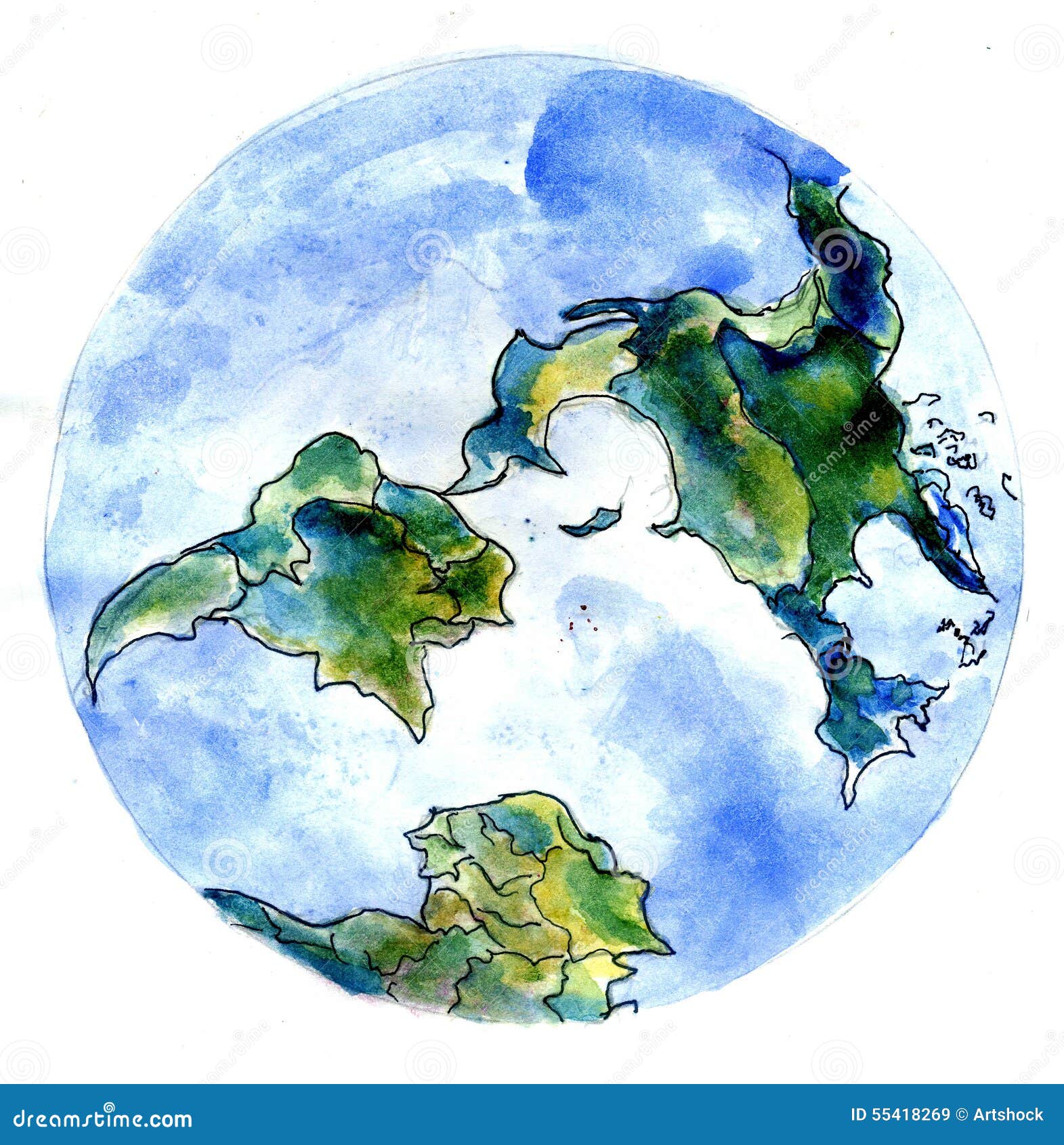 Terra disegnata a mano illustrazione di stock. Illustrazione di terra ...