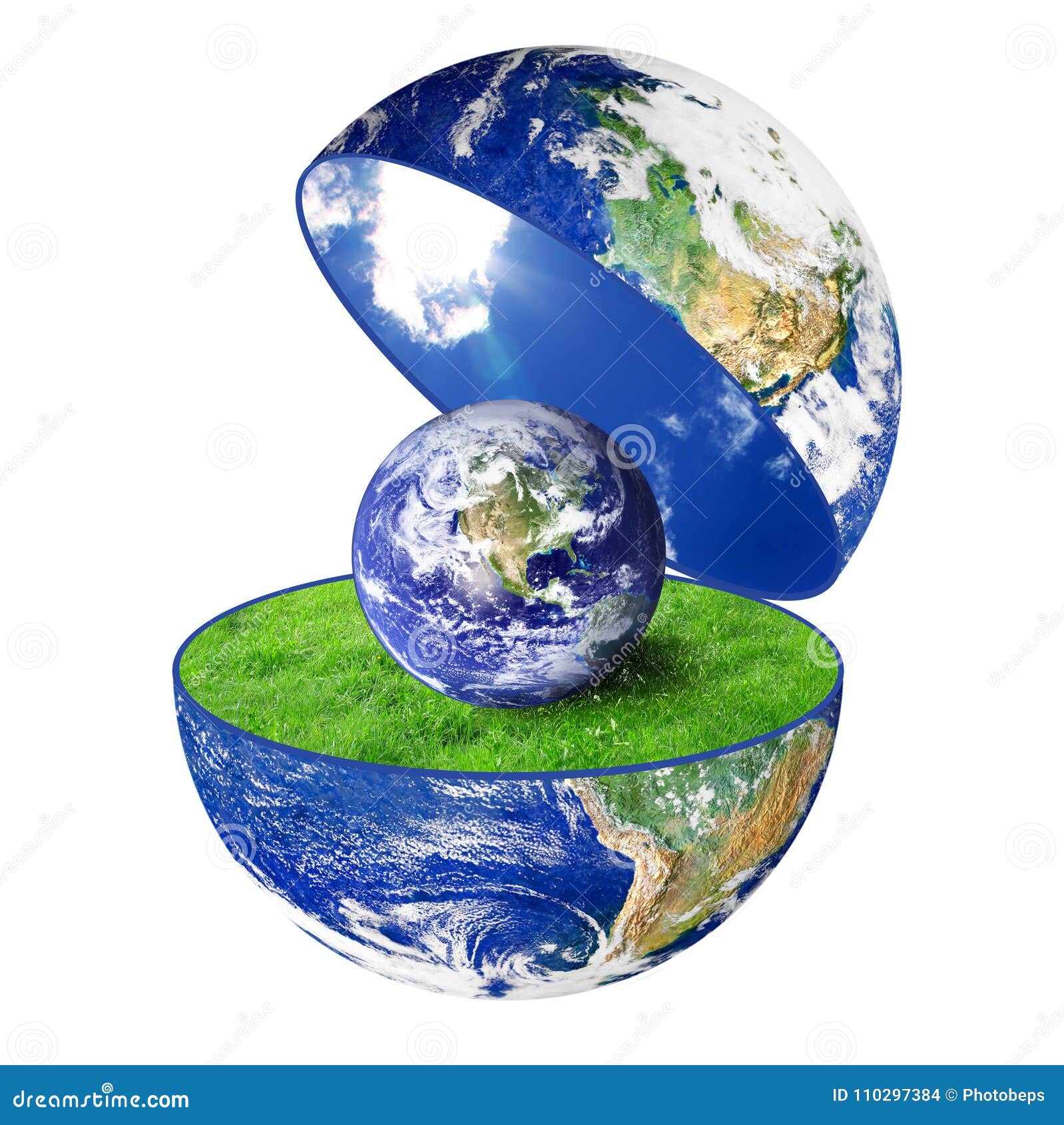 Terra Do Planeta Com Pouca Terra No Fundo Branco Foto de Stock - Imagem ...