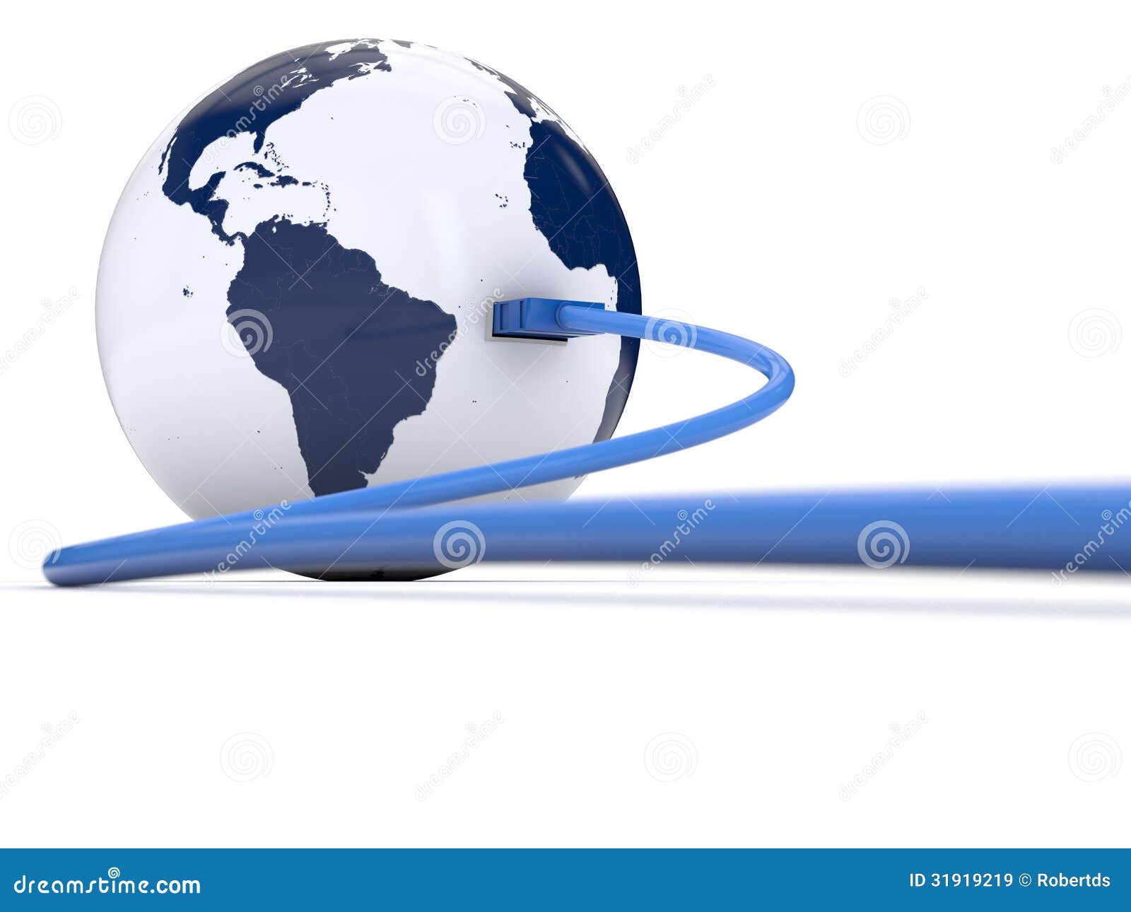 Terra Do Planeta Conectada Pelo Cabo Do Usb Ilustração Stock ...