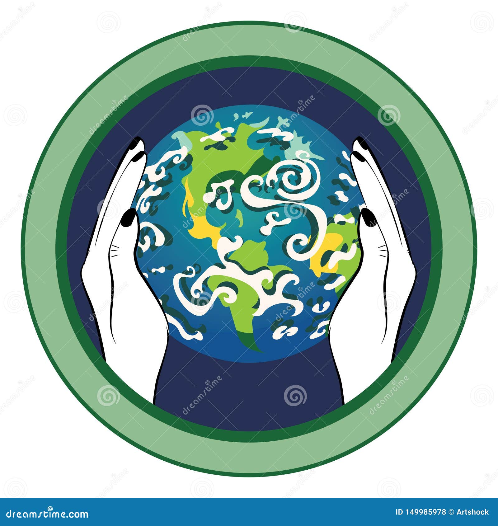 Terra Do Planeta Nas Mos Humanas Ilustração Do Vetor Ilustração De