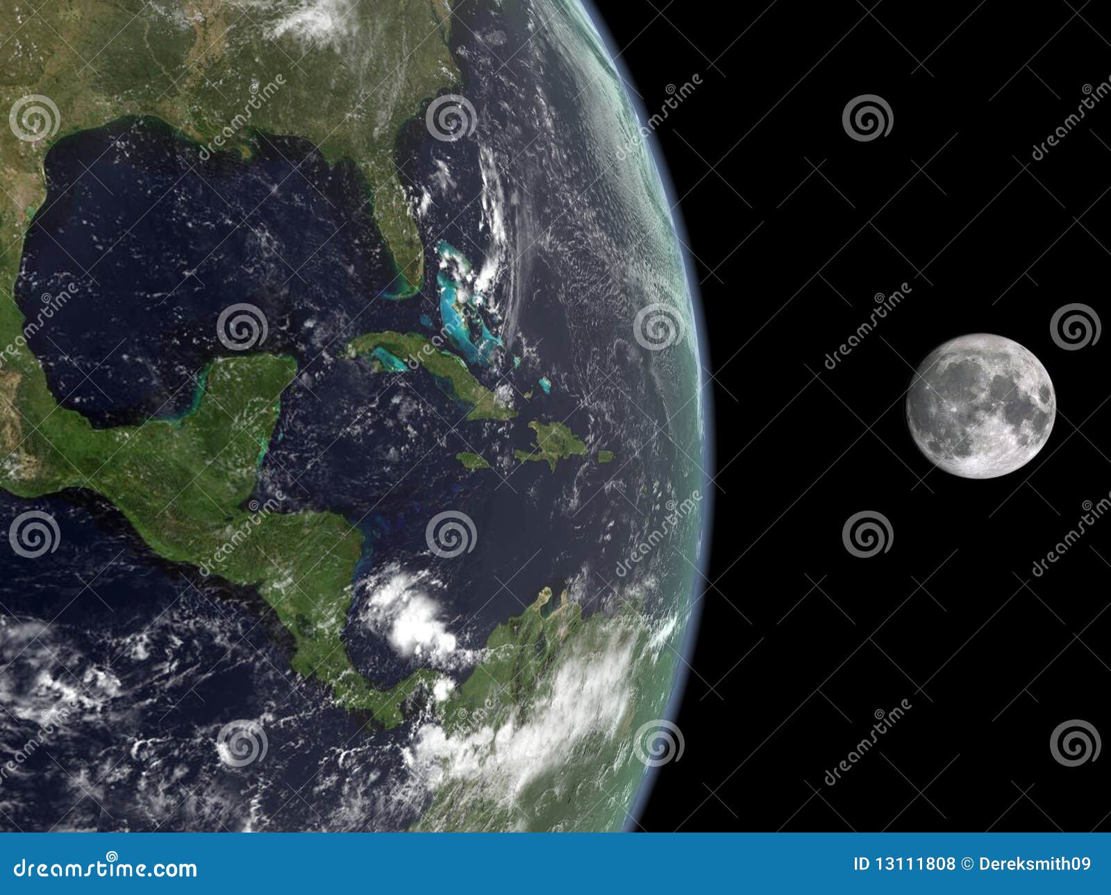 Terra e a lua ilustração stock. Ilustração de planetas - 13111808